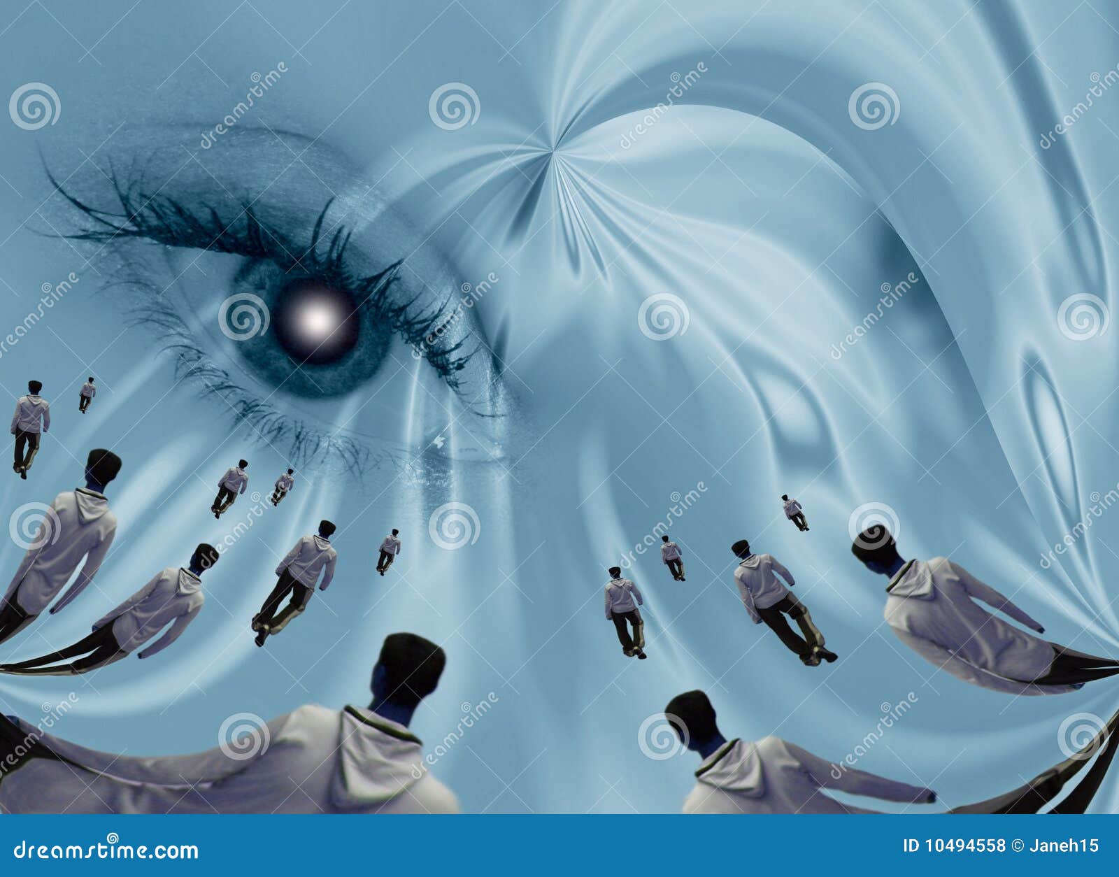 Surreal eye abstract stock illustration. Illustration of crowd - 10494558
