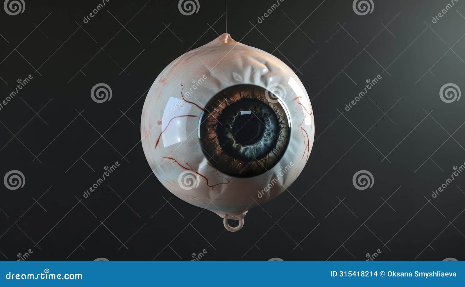 Surreal Eye-Shaped Balloon Floating in Dark Space Stock Photo - Image ...