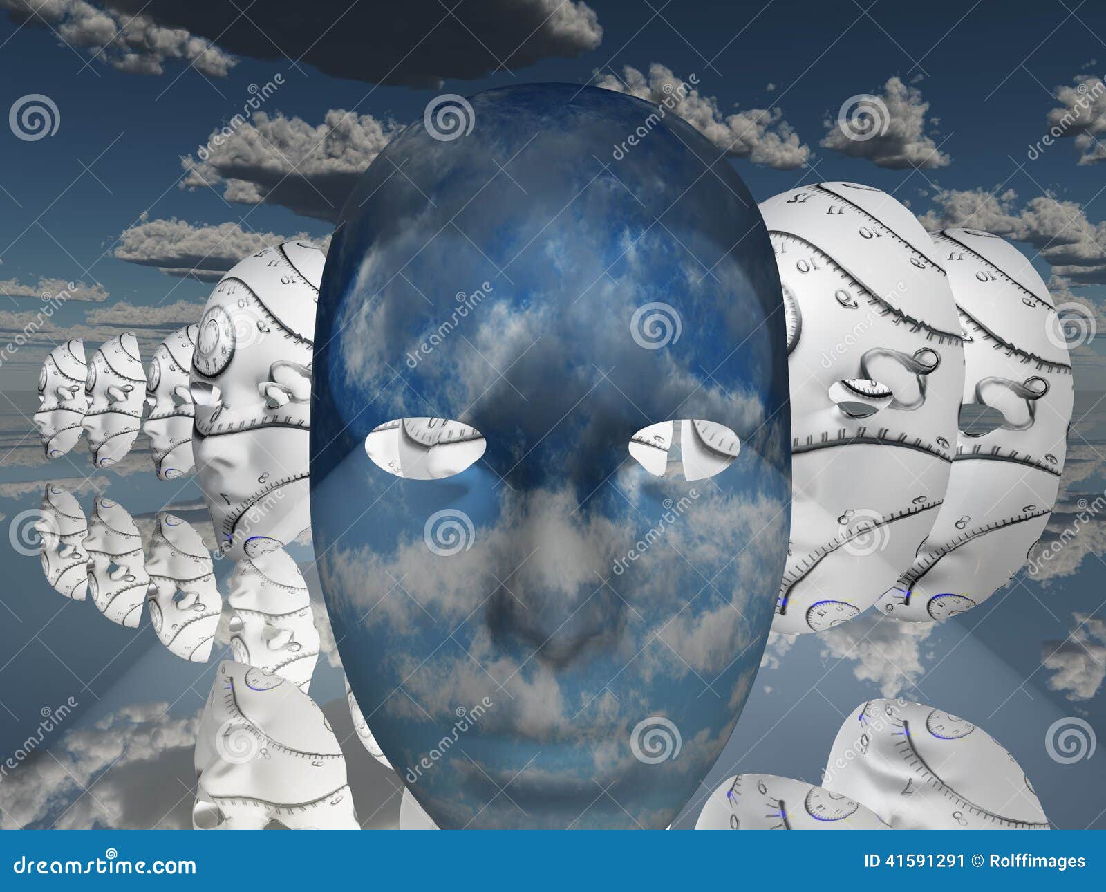 Surreal Face stock illustration. Illustration of mindscape - 41591291