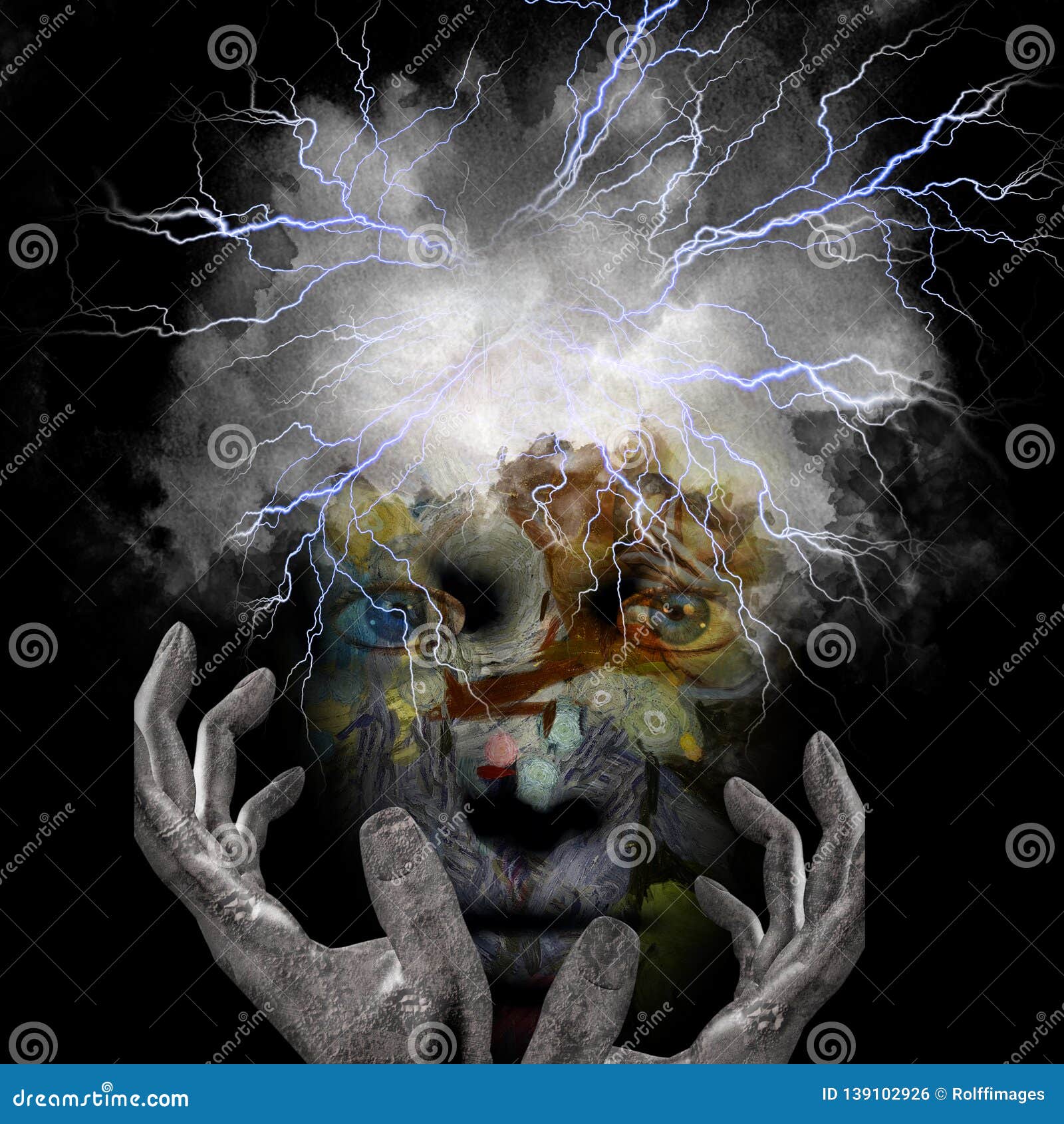 Surreal Face stock illustration. Illustration of background - 139102926