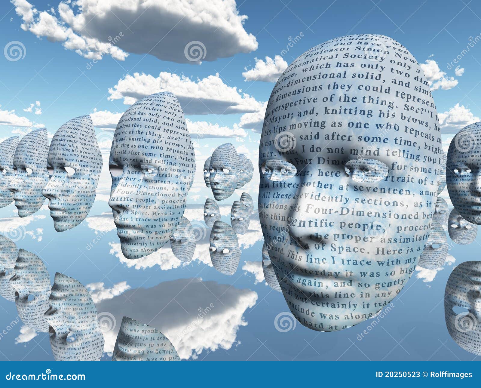 Surreal Face Painting. One Line Art Poster. Female Contour Silhouette ...