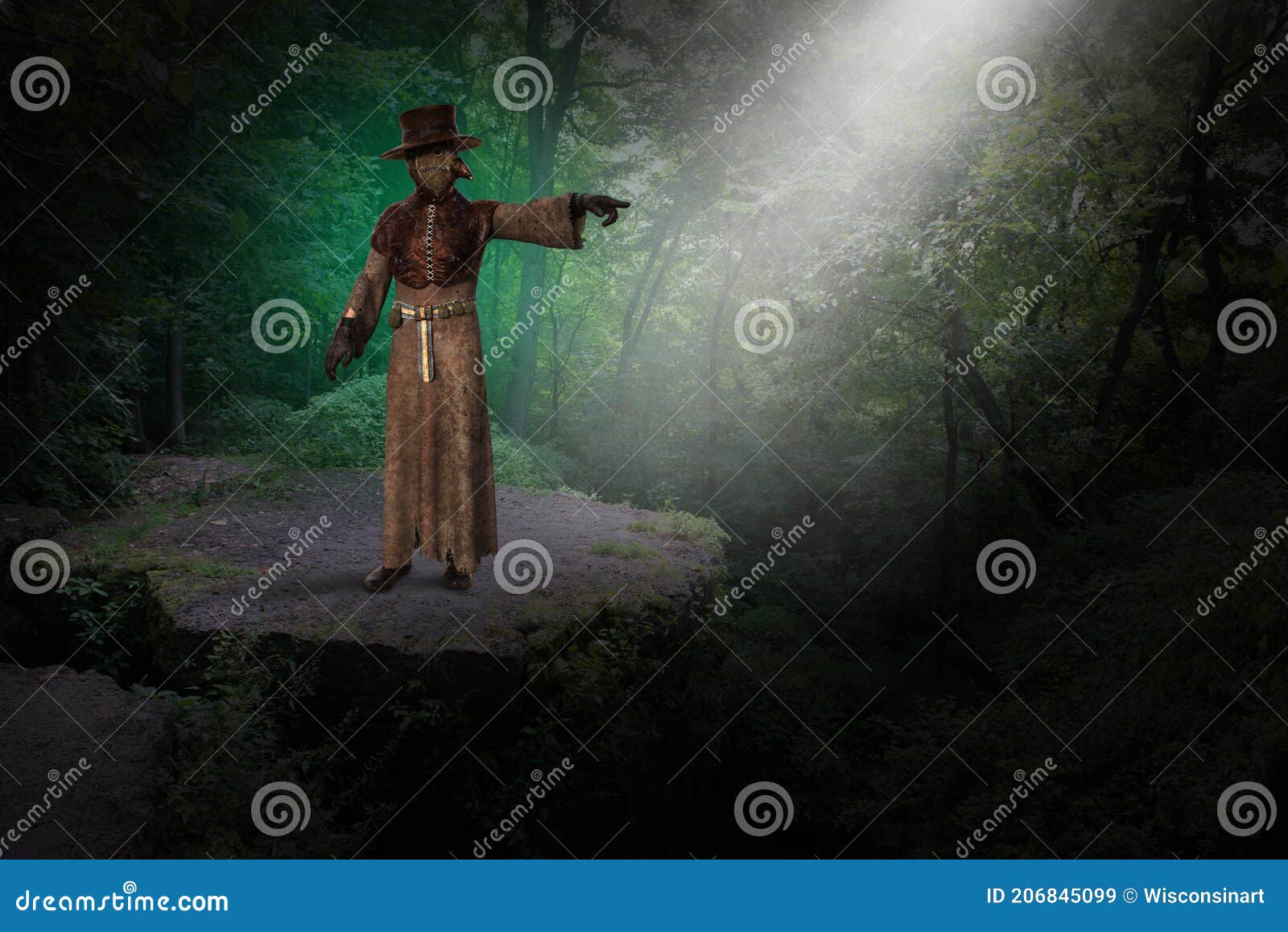 Surreal Plague Doctor Nature Forest Stock Illustration Illustration Of Empiric Black 206845099