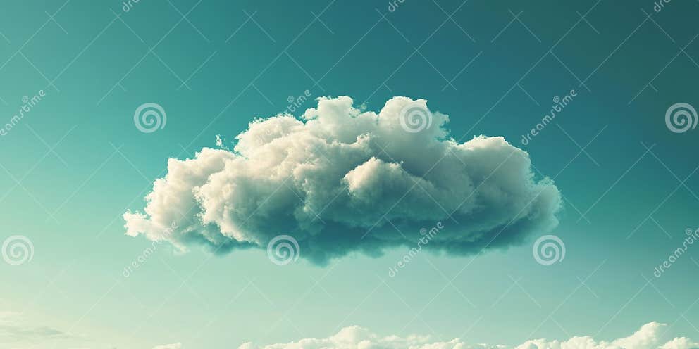 Surreal Floating Cloud Over Dreamy Blue Sky for Creative Representation ...