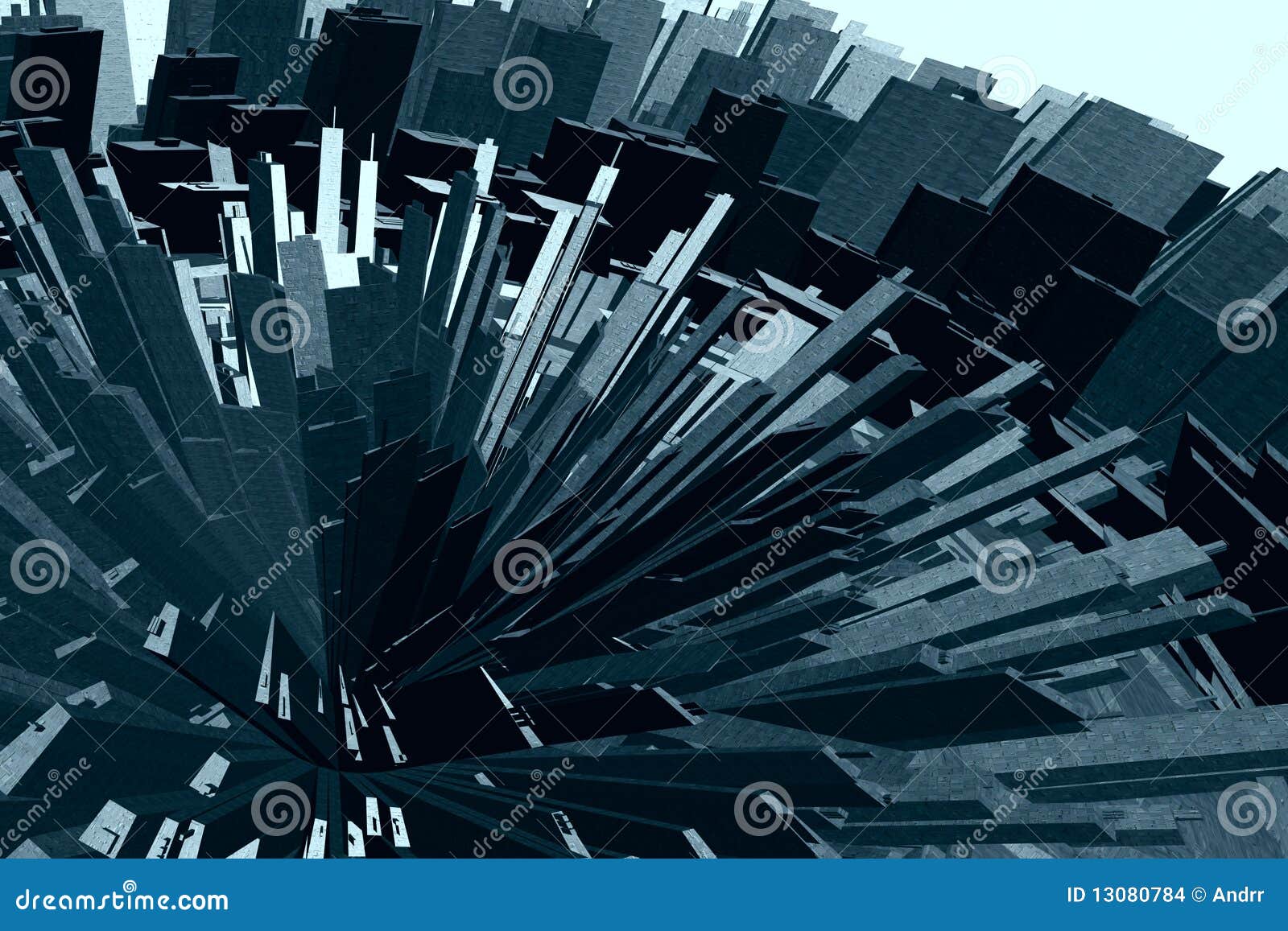 Surreal Futuristic City stock illustration. Illustration of imaginary ...