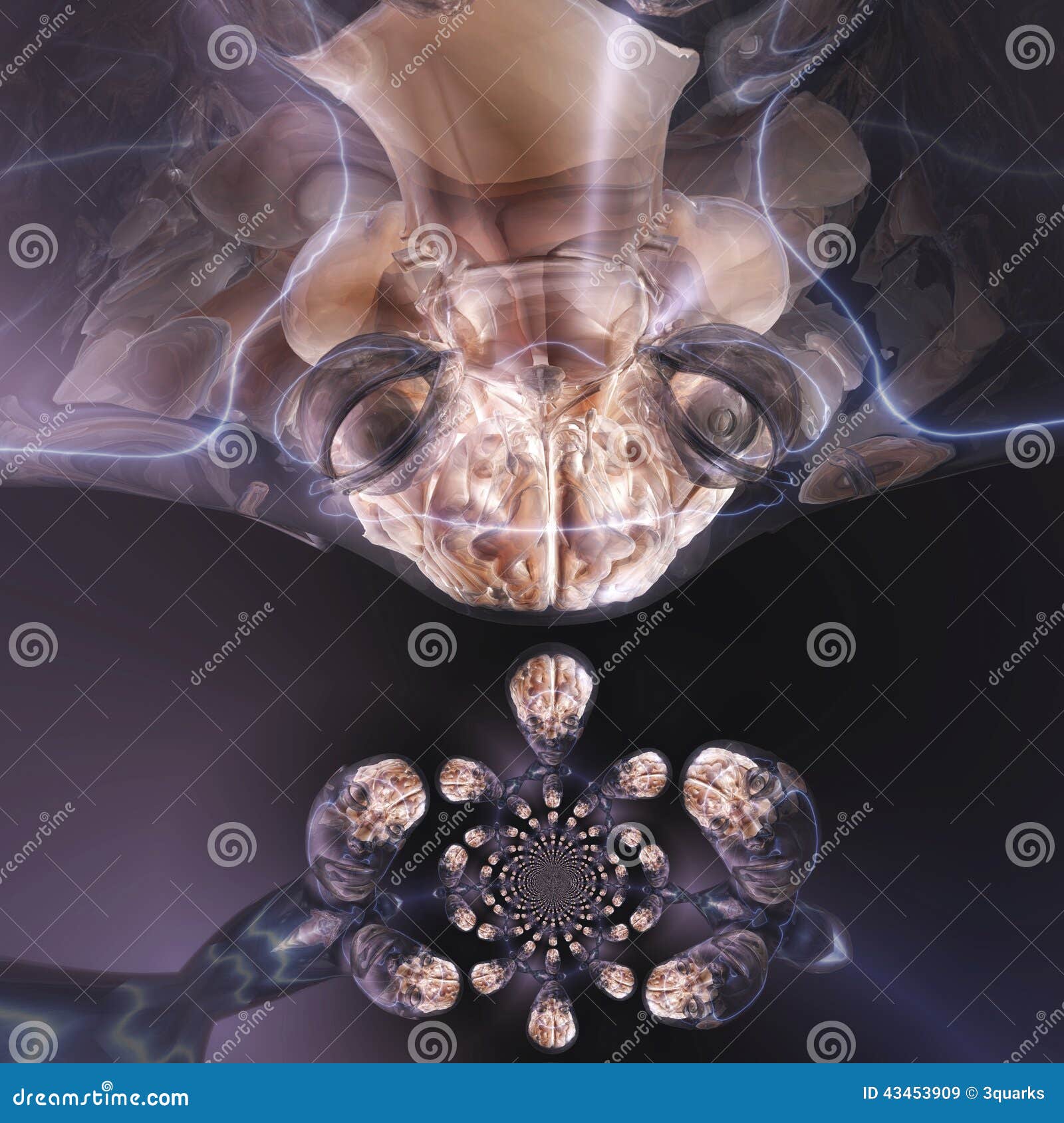 Surreal Human Brain stock illustration. Illustration of distorted ...