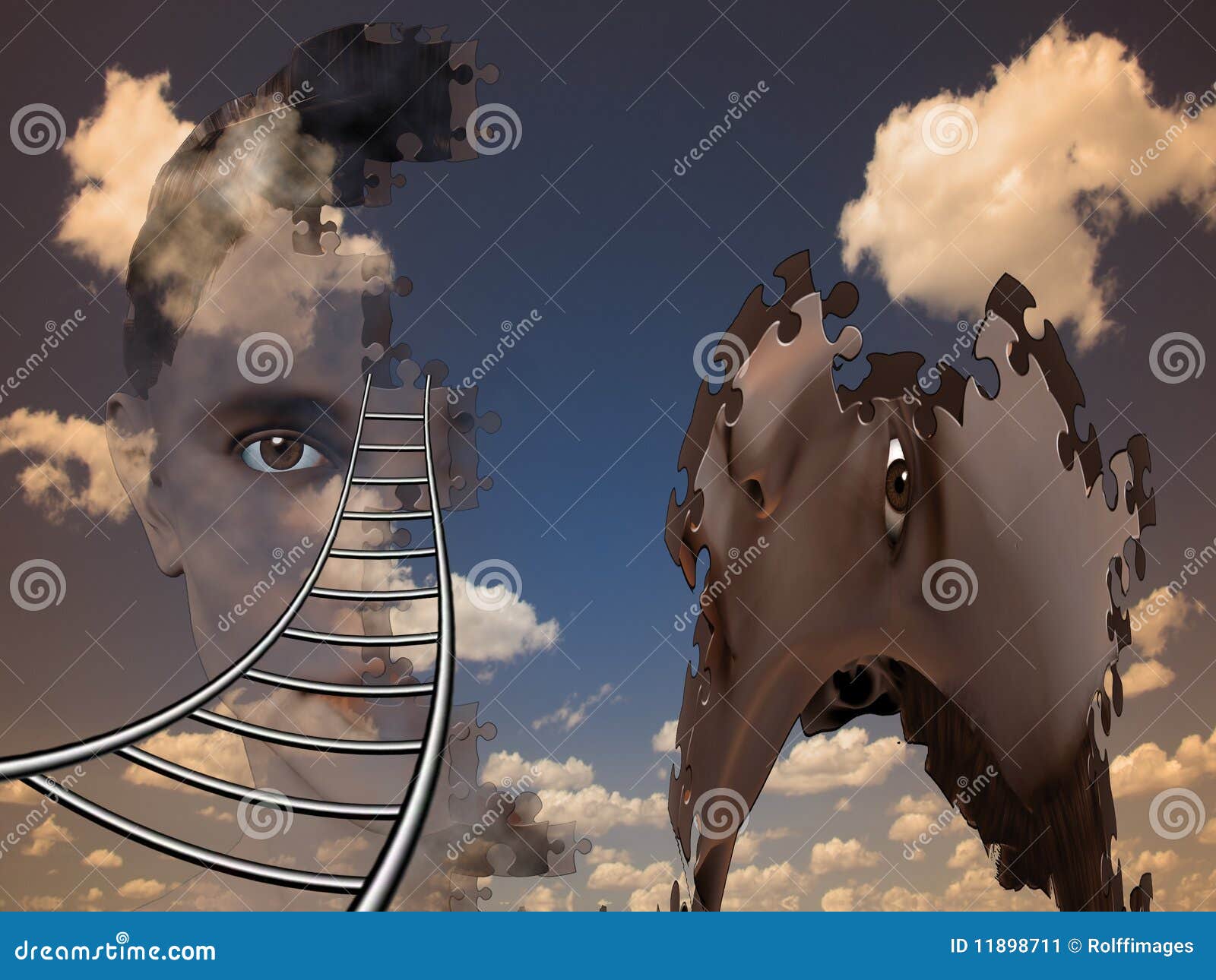 Surreal Human Composition stock illustration. Illustration of dali ...