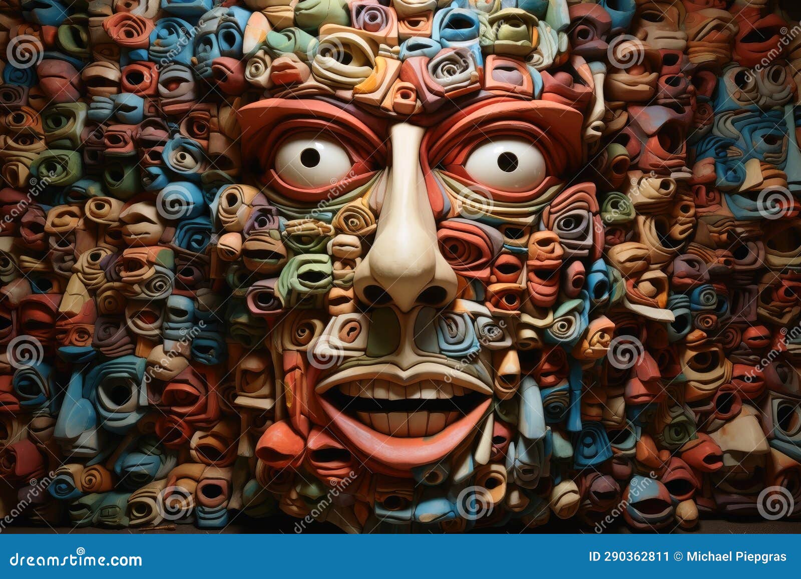 Surreal Human Face Made of Faces Stock Illustration - Illustration of ...