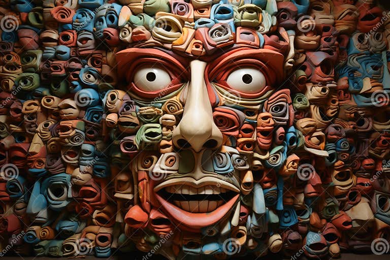 Surreal Human Face Made of Faces Stock Image - Image of design, nose ...