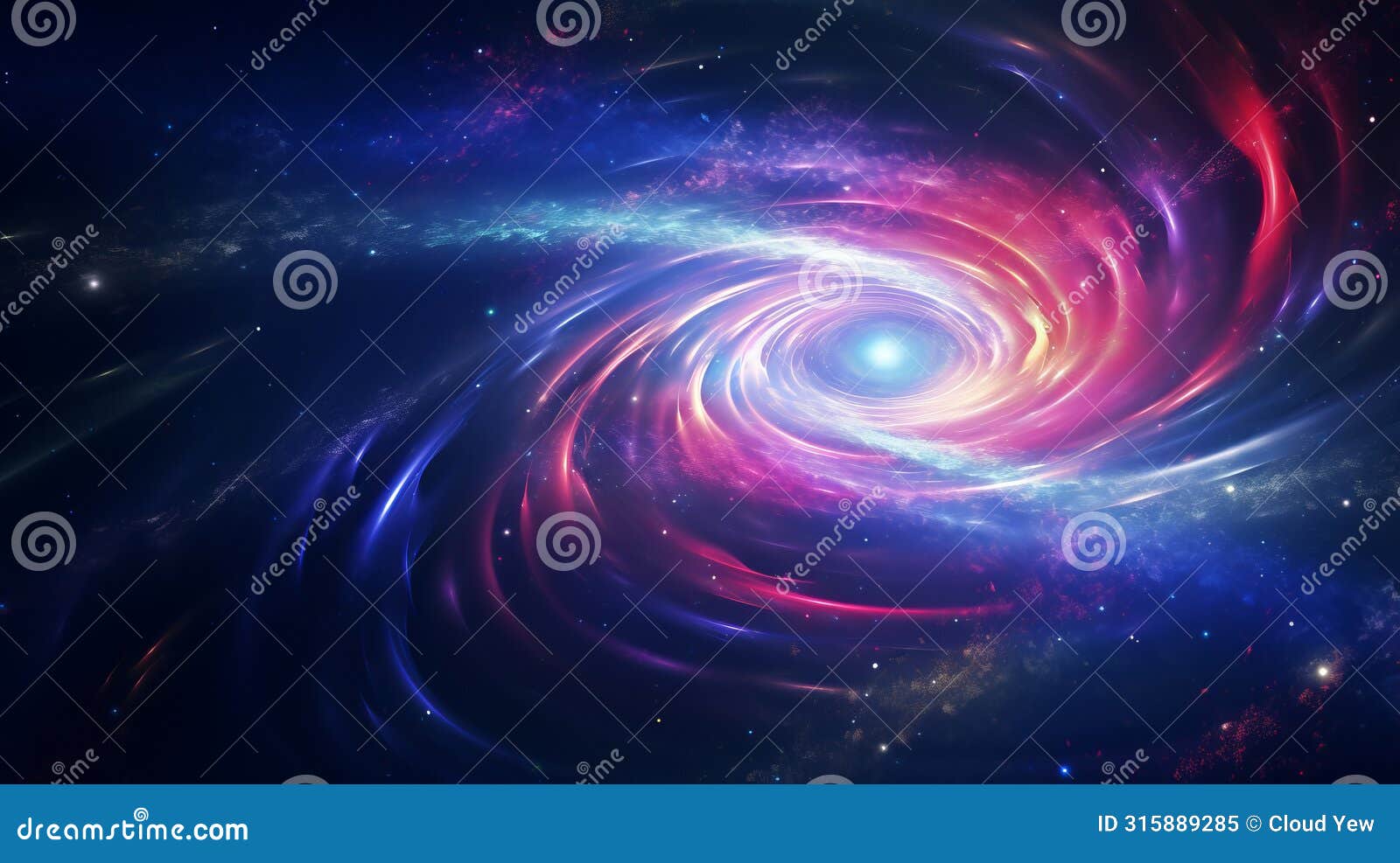 A Surreal Hyper Space Concept with Swirling Galaxies Stock Illustration ...