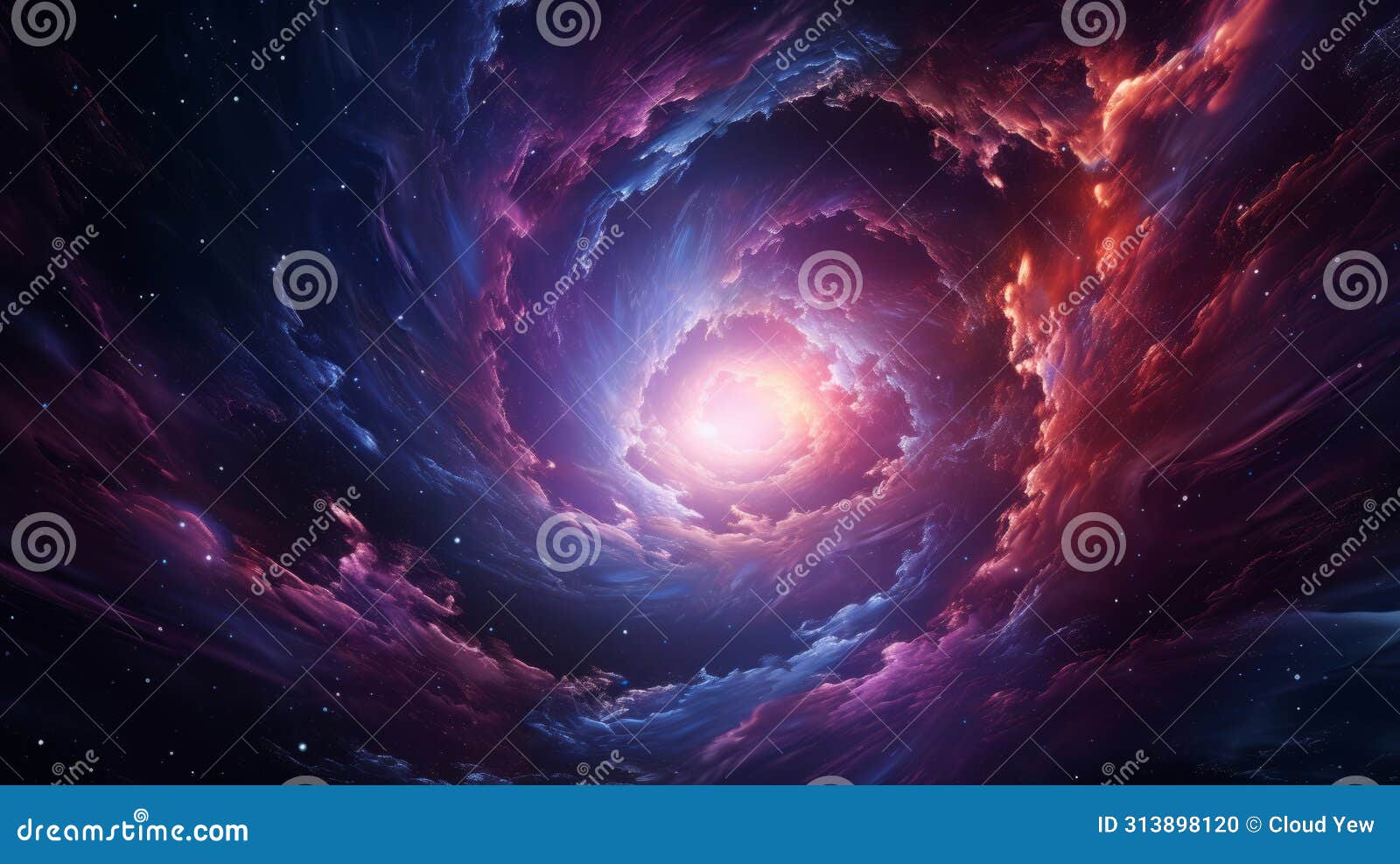 Surreal Hyper Space Vortex with Swirling Nebulae Stock Illustration ...