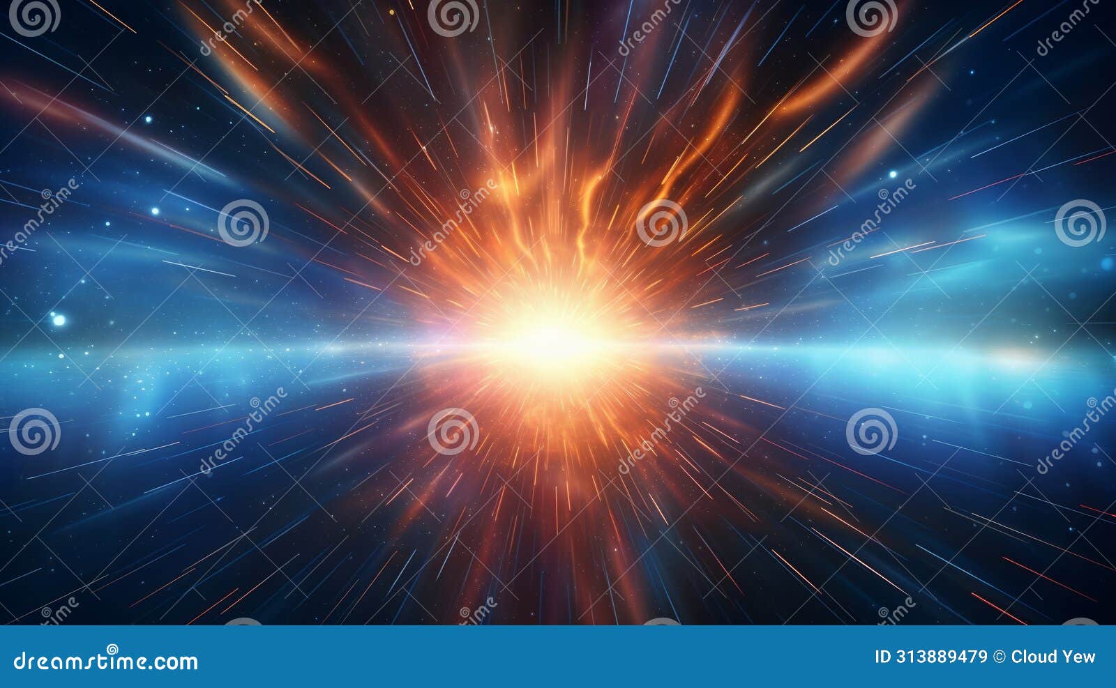 Surreal Hyper Zoom Portal with Cosmic Rays Stock Illustration ...
