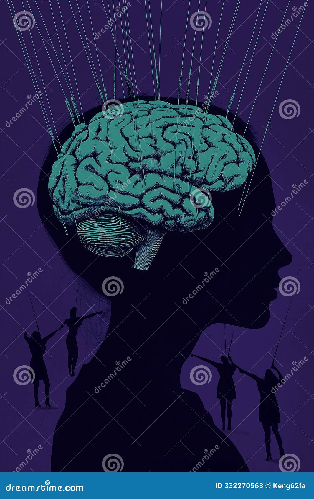 Surreal Illustration Brain Control with Puppet Strings Concept Art ...