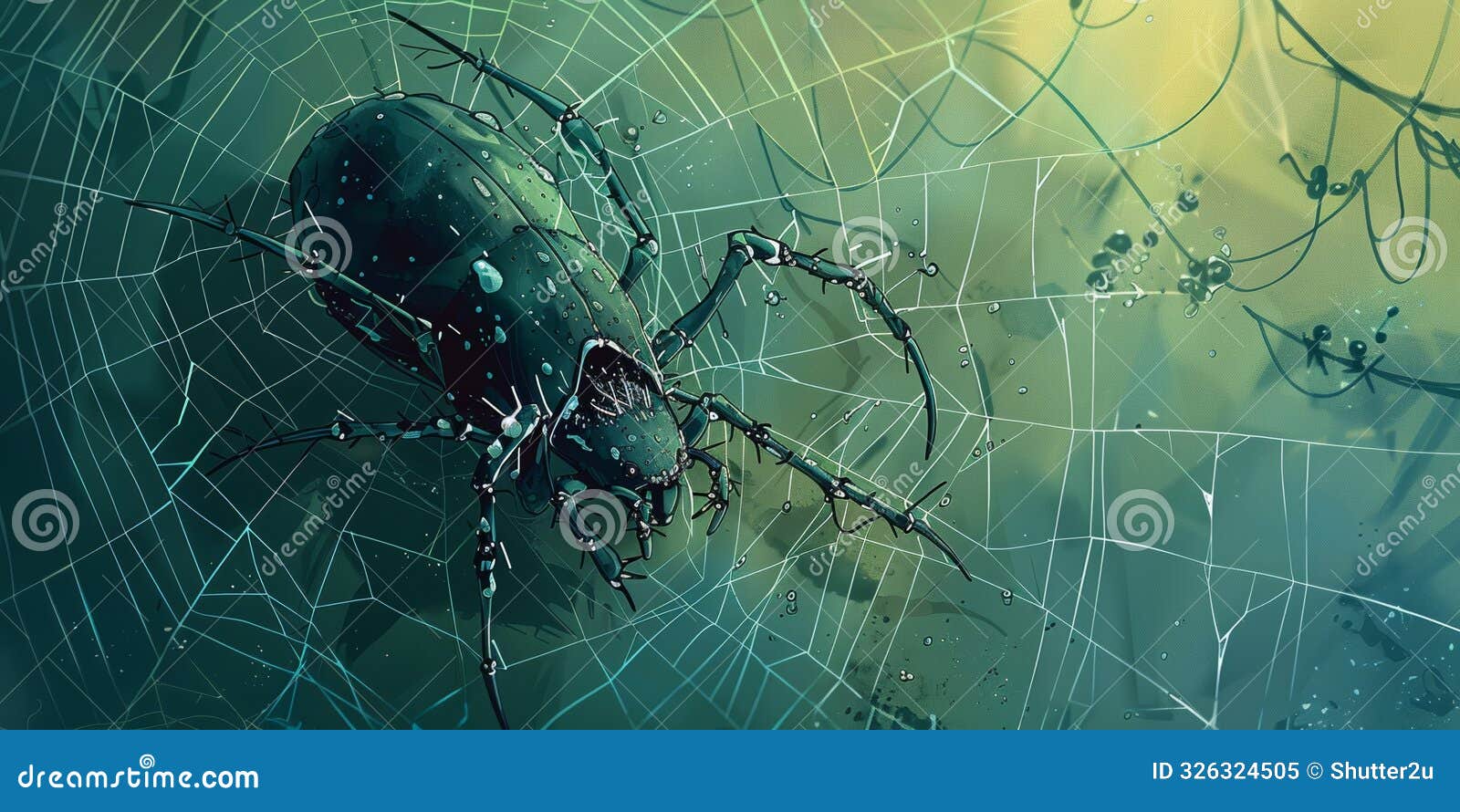 A Surreal Illustration of a Computer Mouse Entangled in a Web with a ...