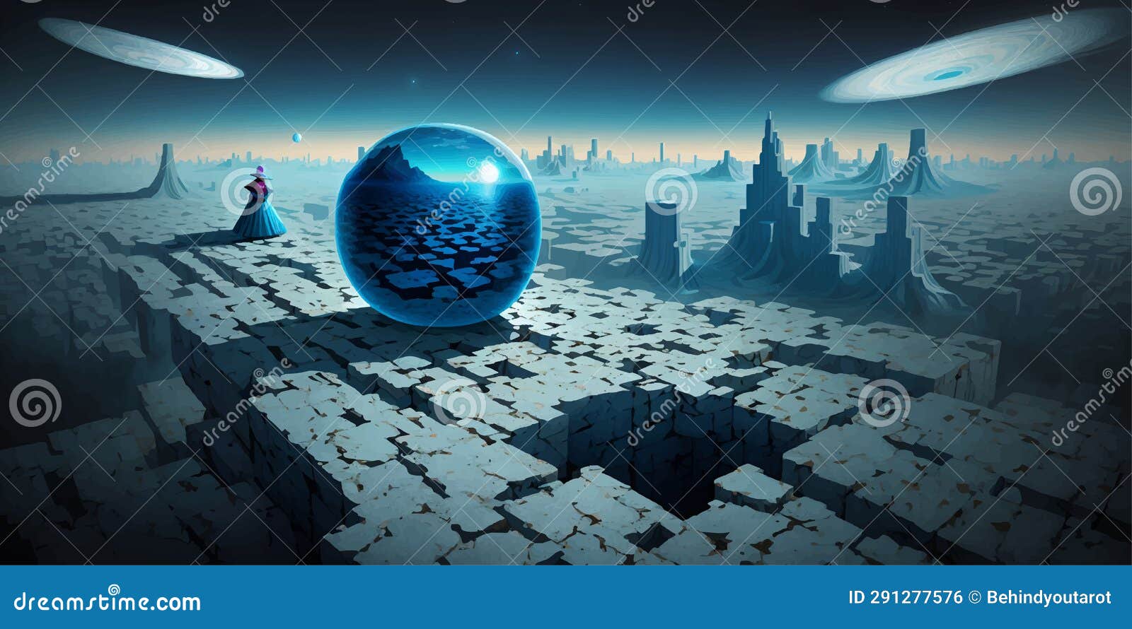 Surreal Illustration, Parallel Worlds, Dry Land Stock Illustration ...