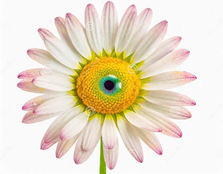 Surreal Image of a Daisy with an Eye in the Center Stock Illustration ...