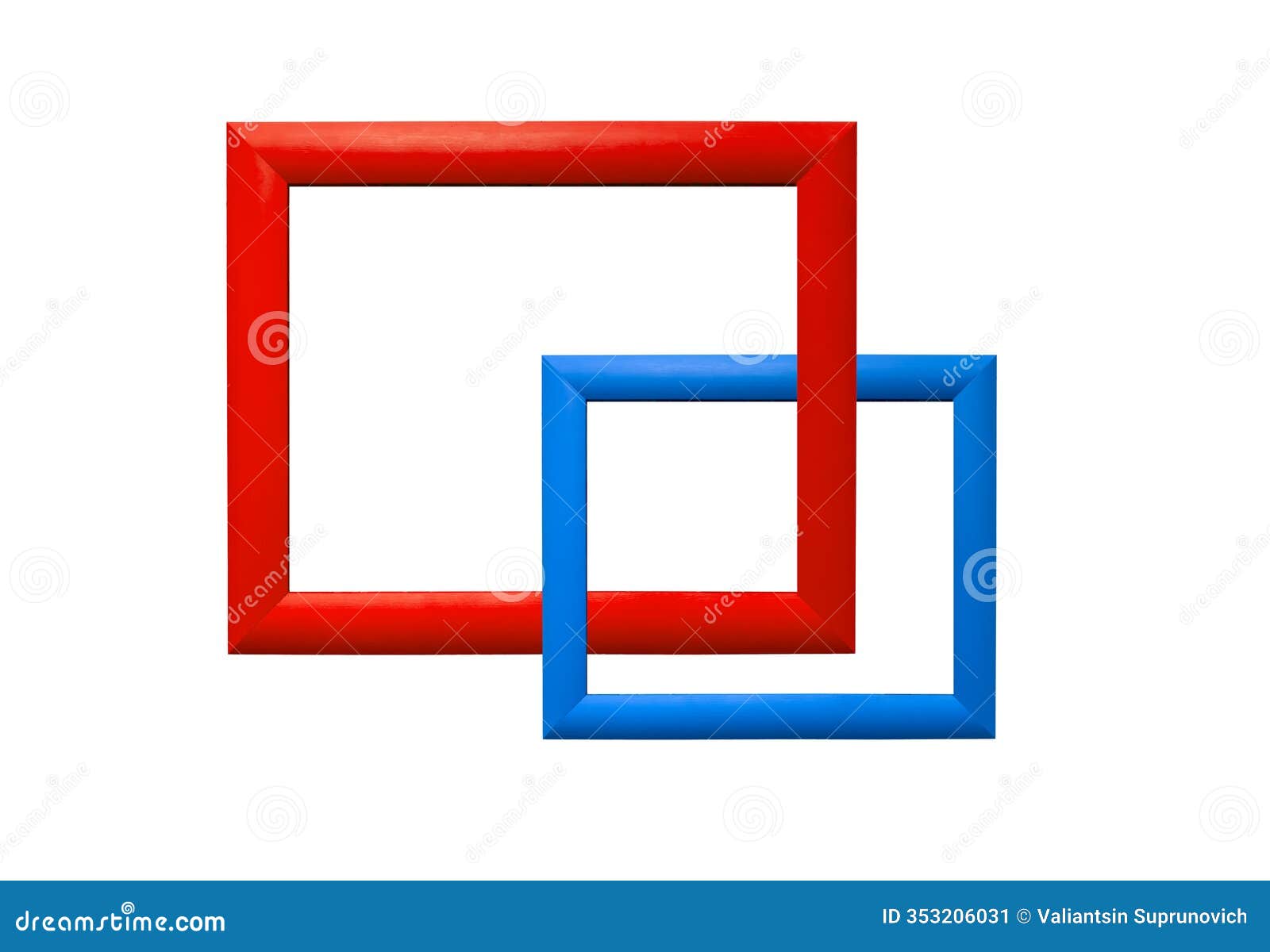 Surreal Intertwined Picture Frames. Two Overlapping Rectangular Frames ...