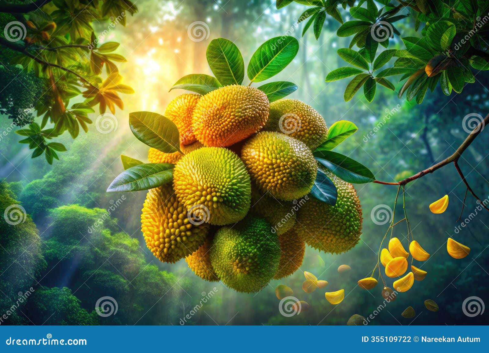 Surreal Jackfruit Double Exposure a Dreamlike Fusion of Tropical ...