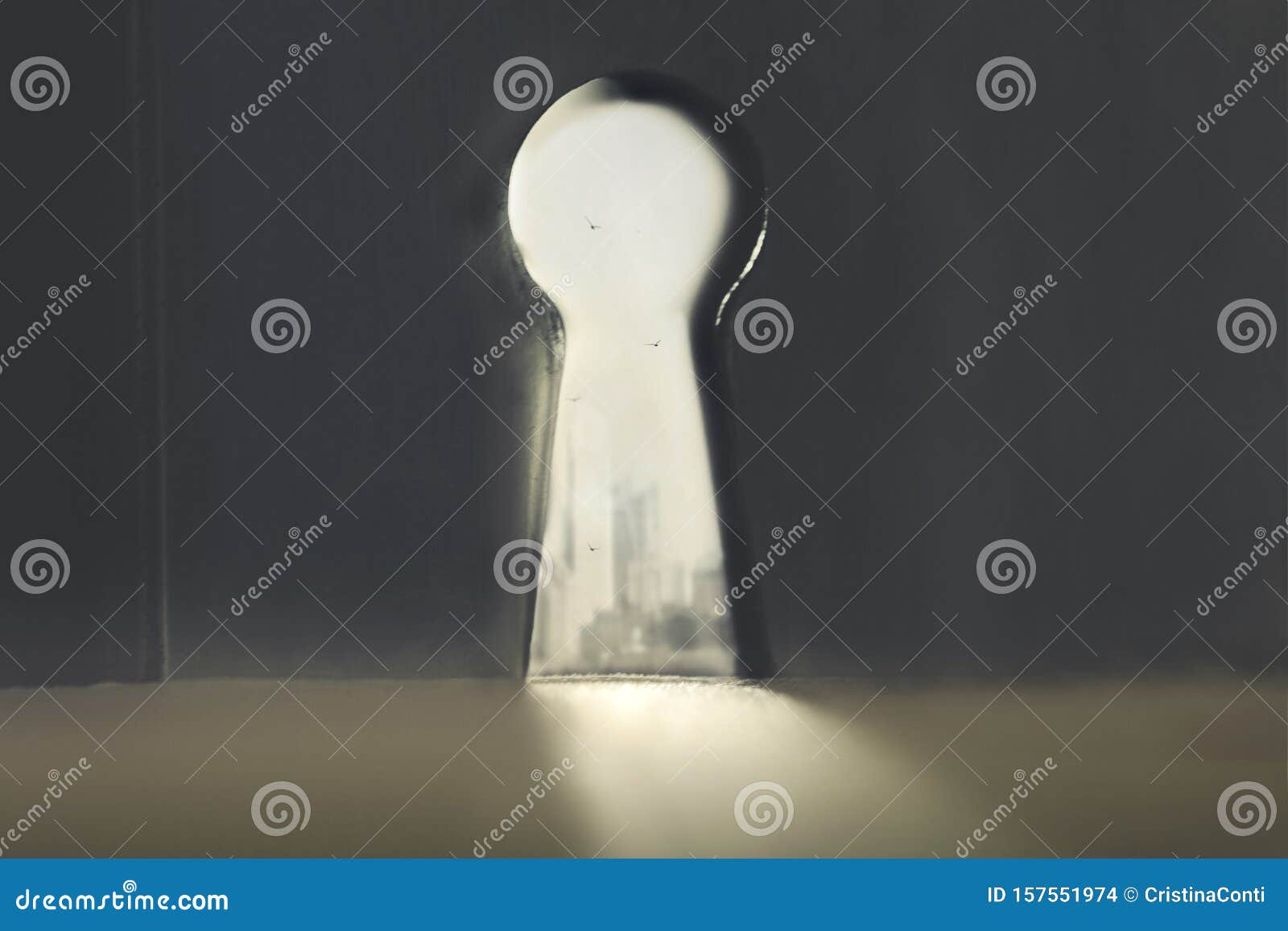 Surreal Keyhole from Which we See the Way To Freedom Stock Photo ...