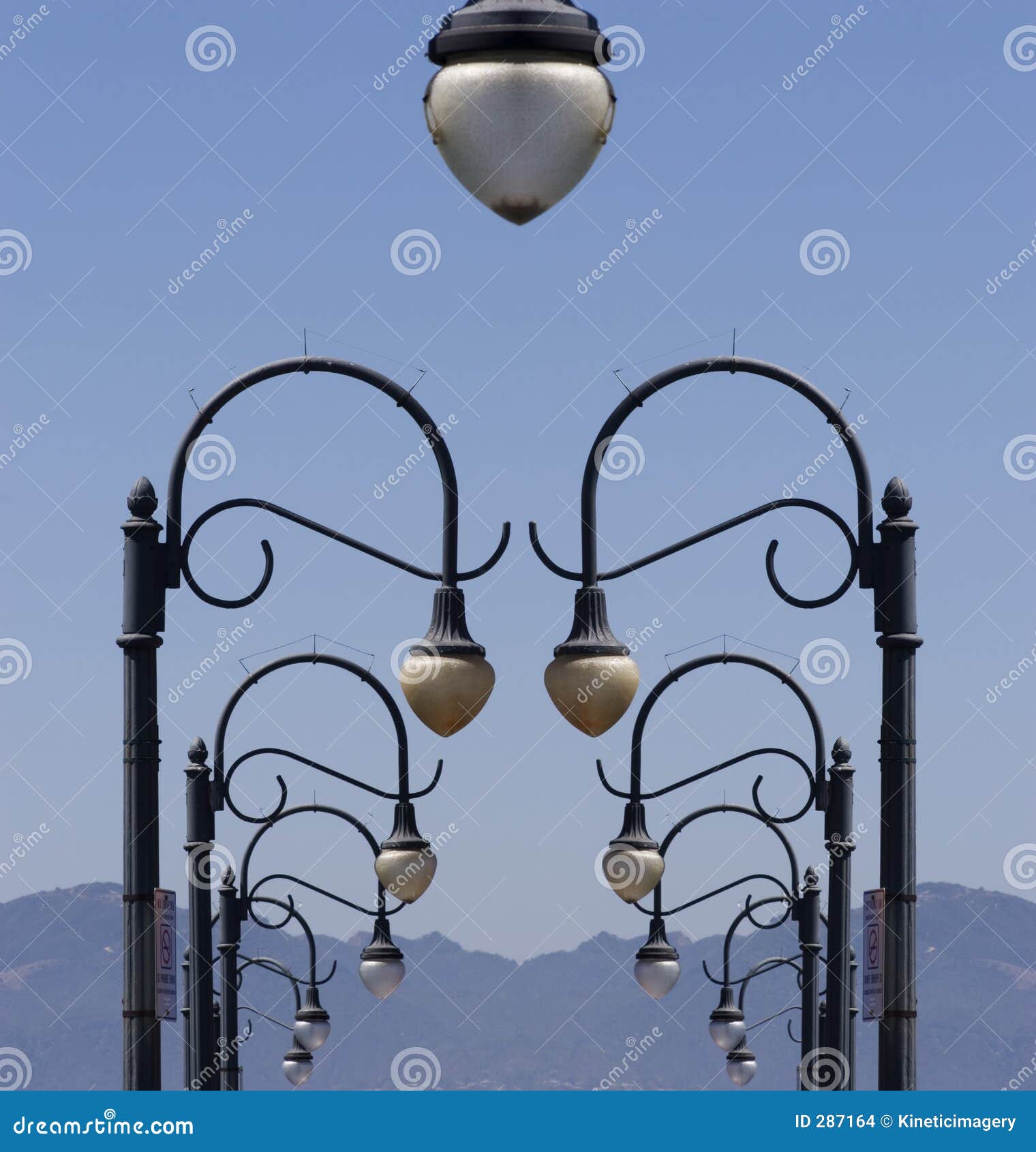Surreal Lampposts stock photo. Image of banister, post - 287164