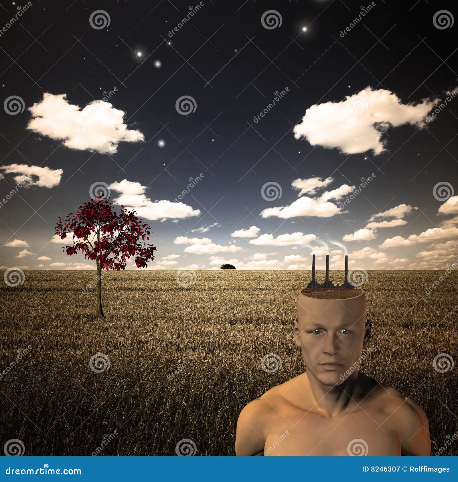 Surreal Landscape stock illustration. Illustration of digital - 8246307