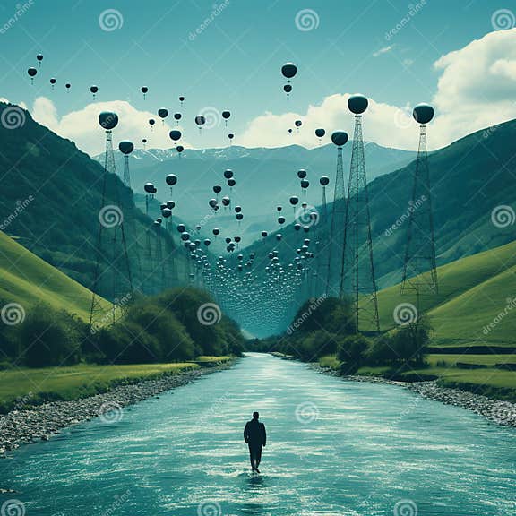 Surreal Landscape of the Beautiful Environment Stock Photo - Image of ...