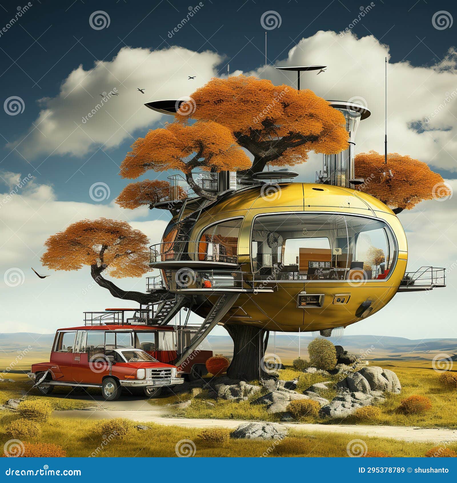 Surreal Landscape of the Beautiful Environment Stock Image - Image of ...