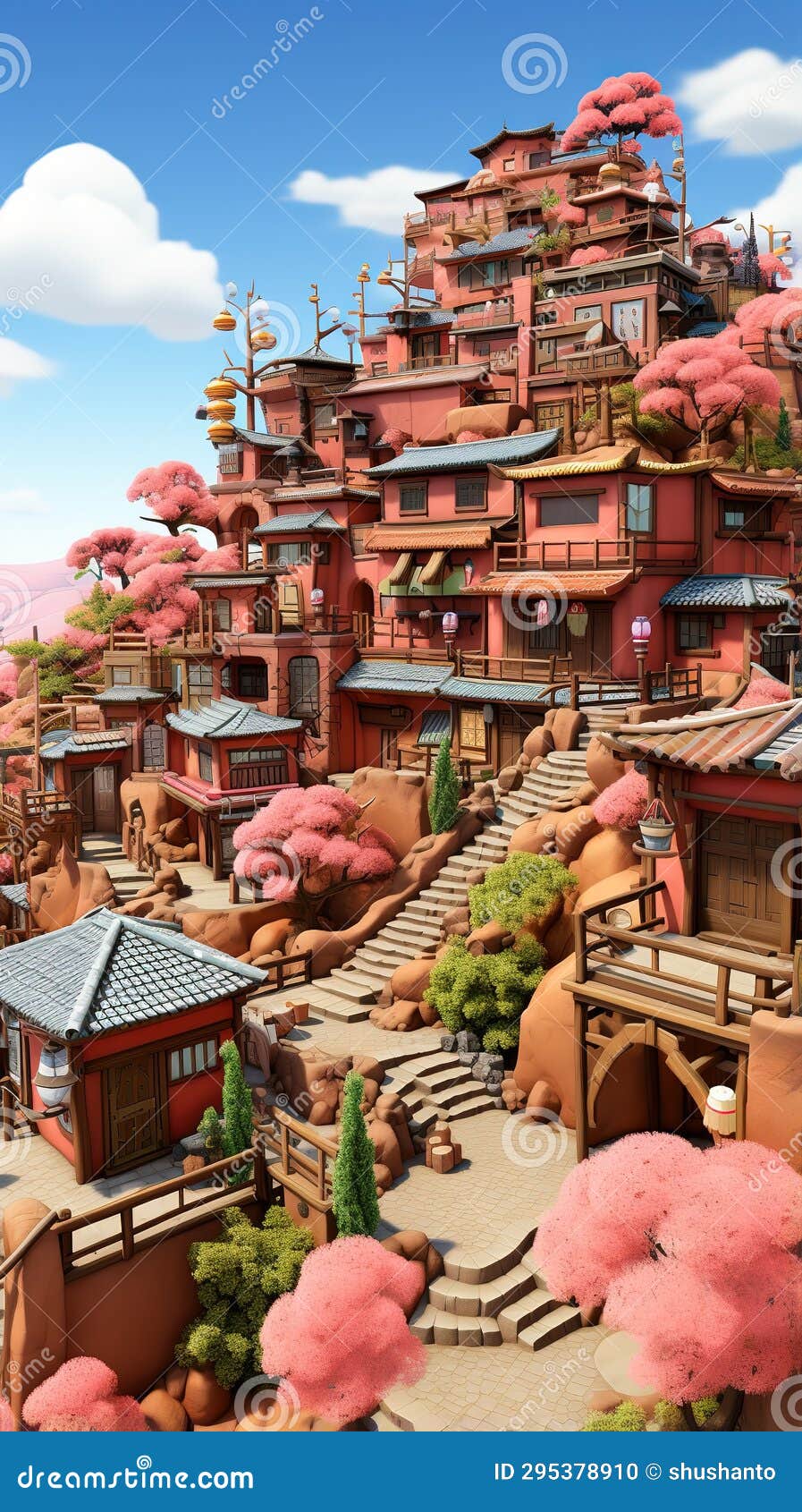 Surreal Landscape of the Beautiful Environment Stock Illustration ...