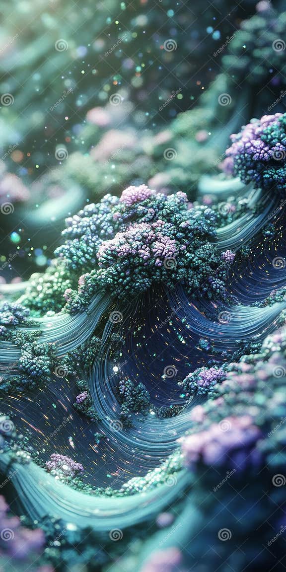 Surreal Landscape with Data Streams in a Transformative Environment of ...