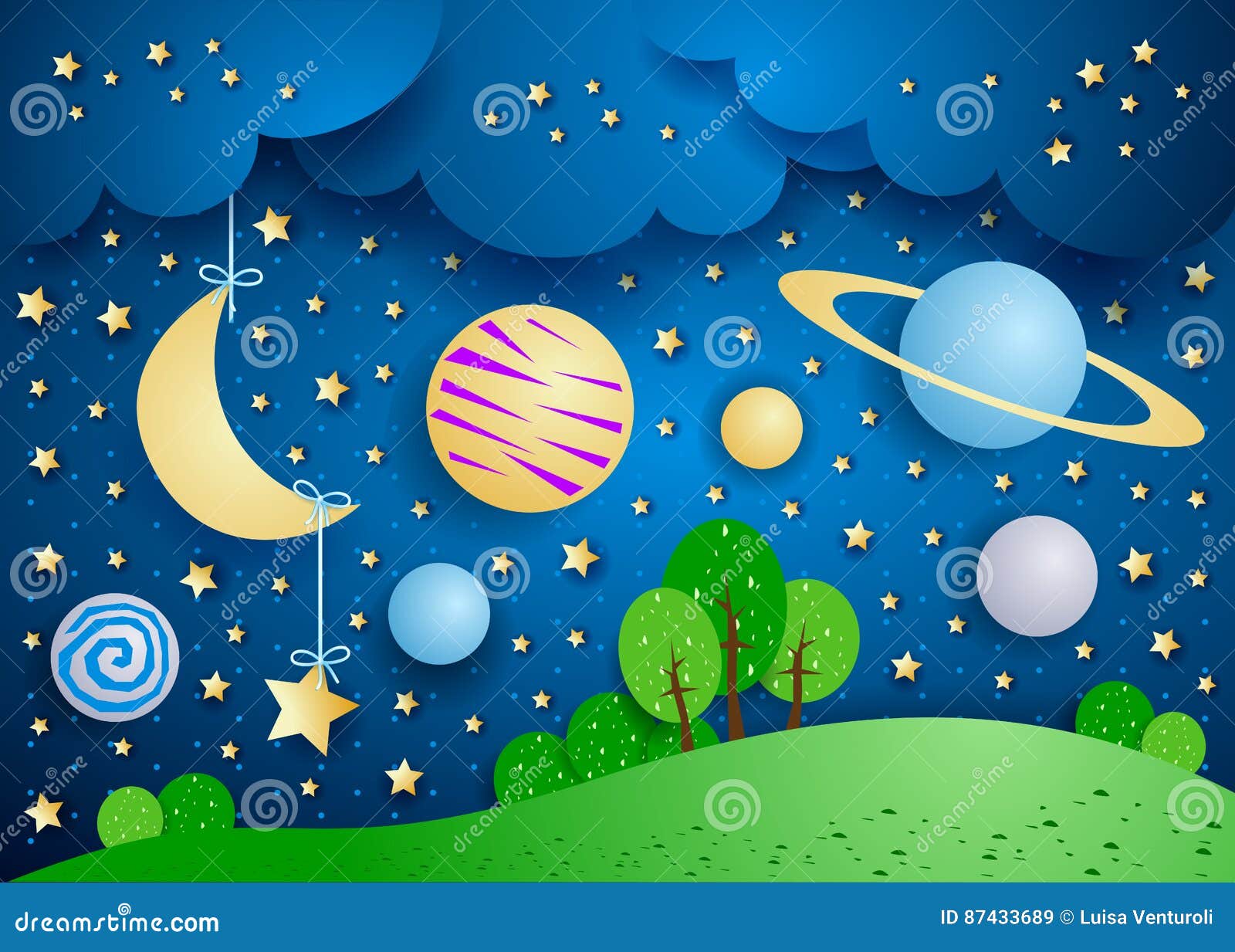 Hanging Planets Stock Illustrations – 74 Hanging Planets Stock ...