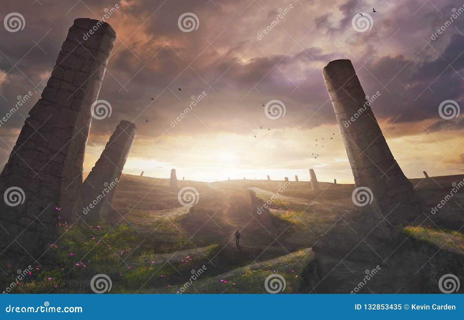Surreal landscape stock image. Image of walk, landscape - 132853435