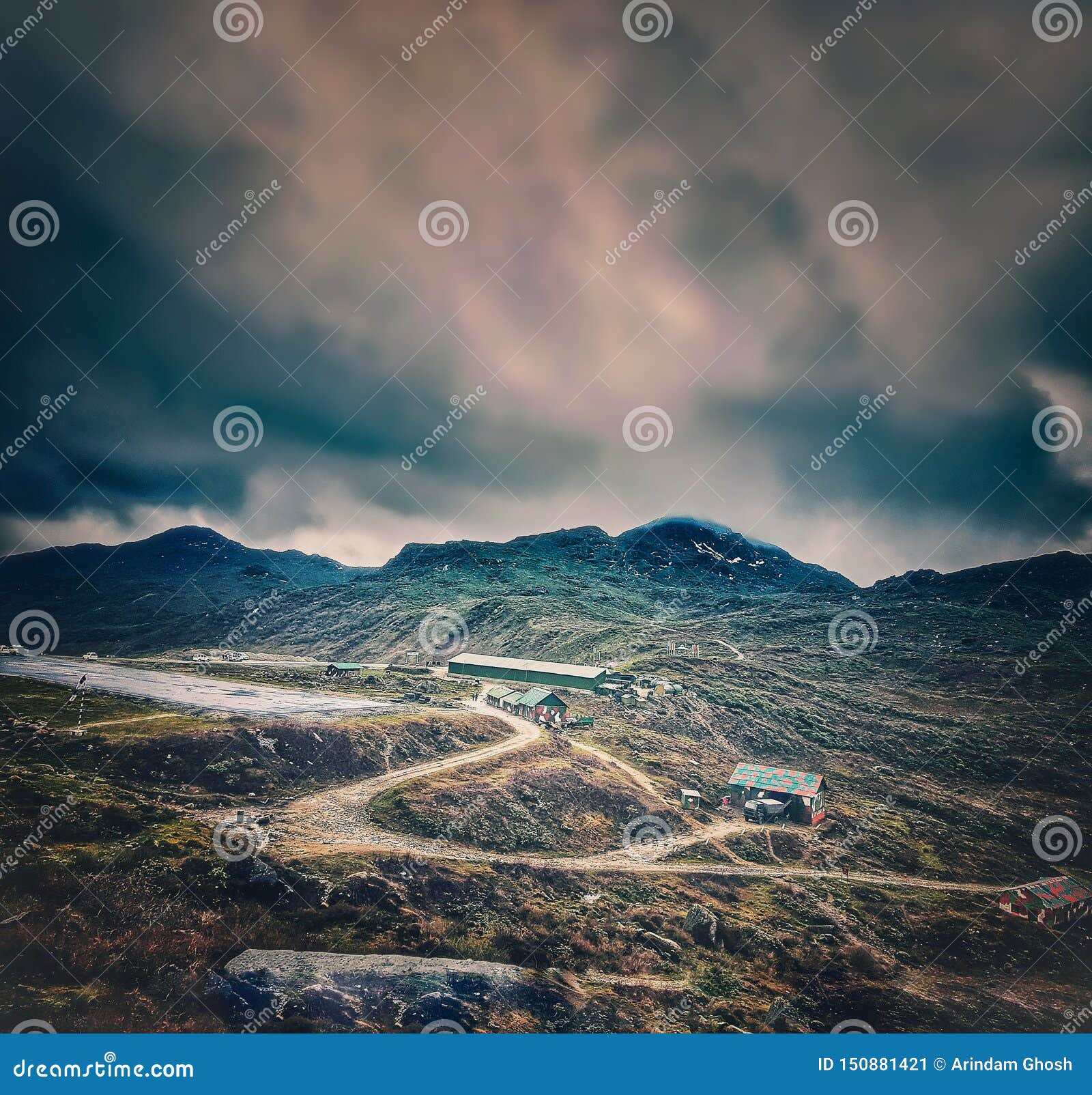 Surreal Landscape Showing a Stretch of Road in Mountains with Blue ...