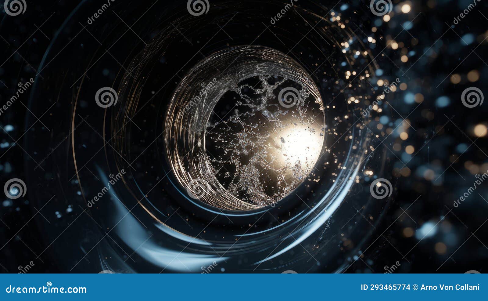 Surreal Laundry Cycle: Abstract View Inside a Running Washing Machine ...