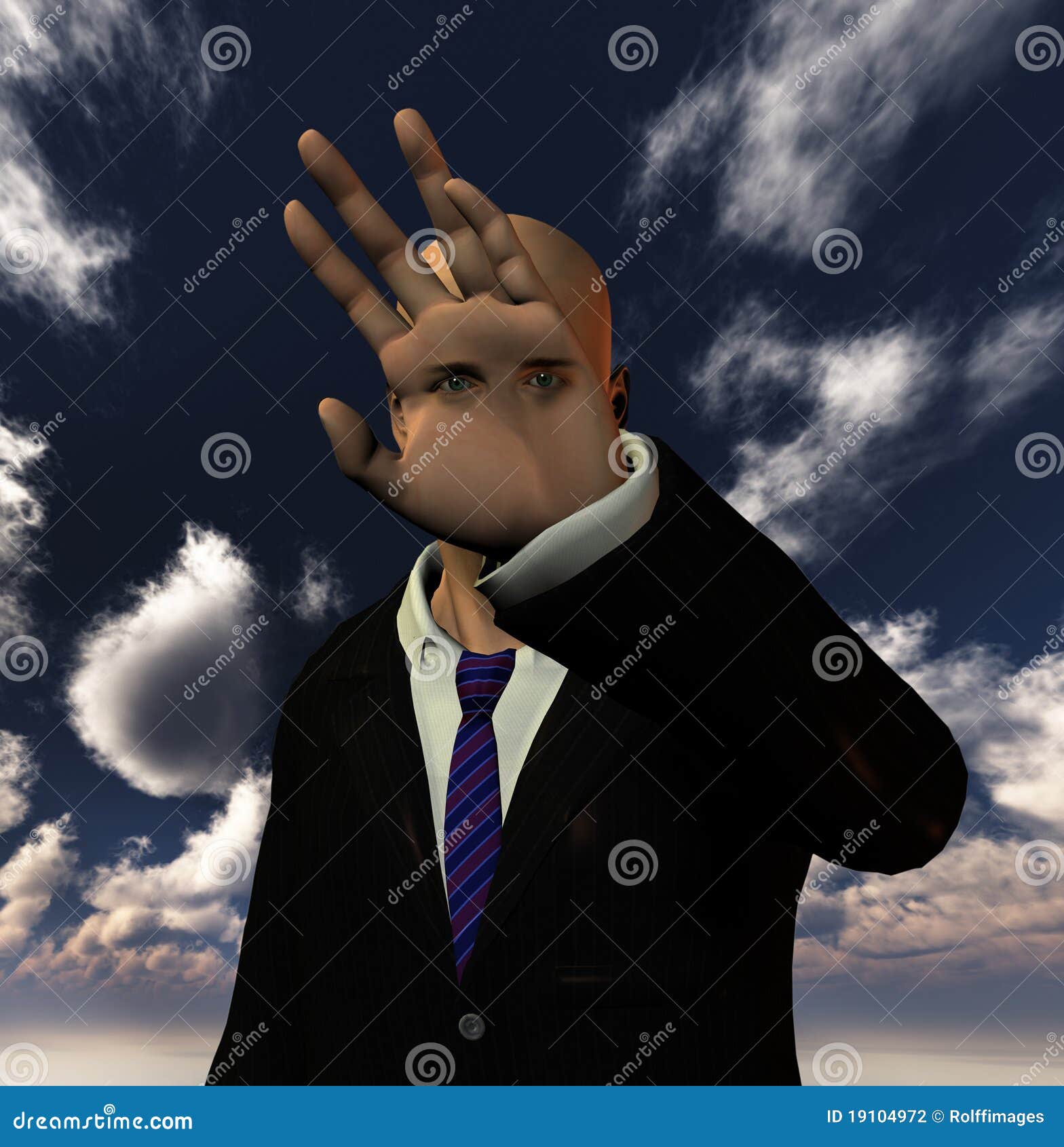 Surreal Man stock illustration. Illustration of crazy - 19104972
