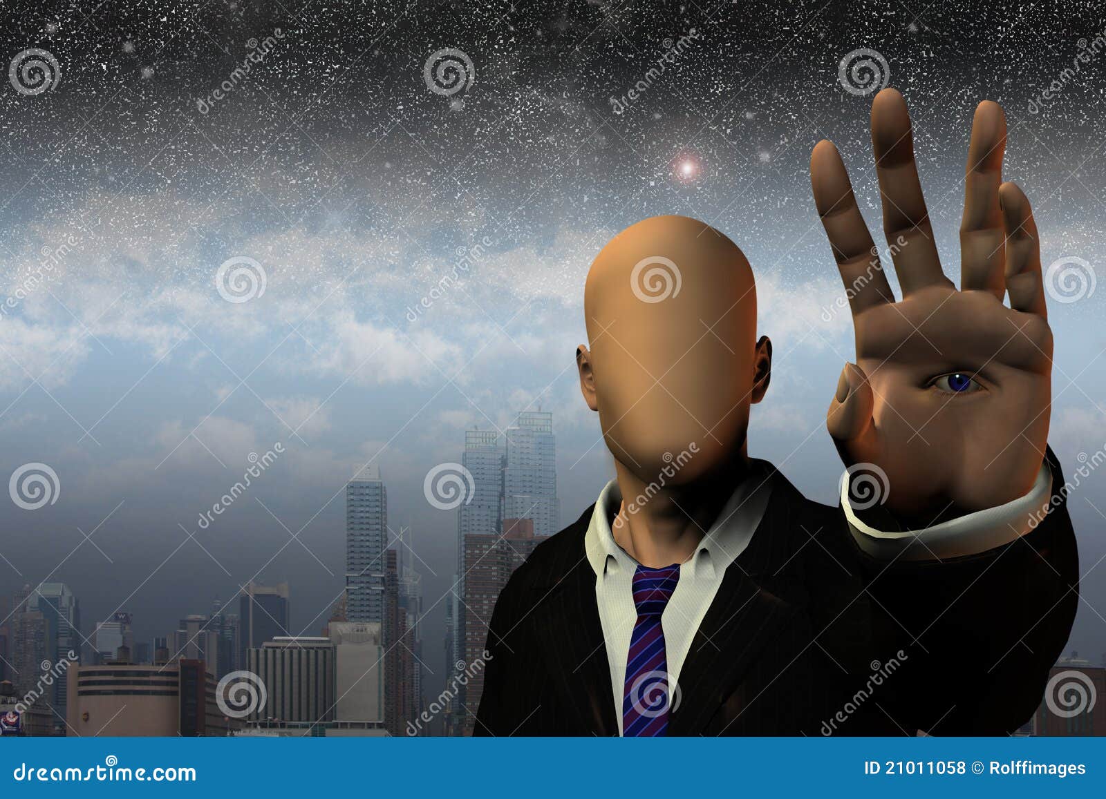 Surreal man stock illustration. Illustration of cityscape - 21011058