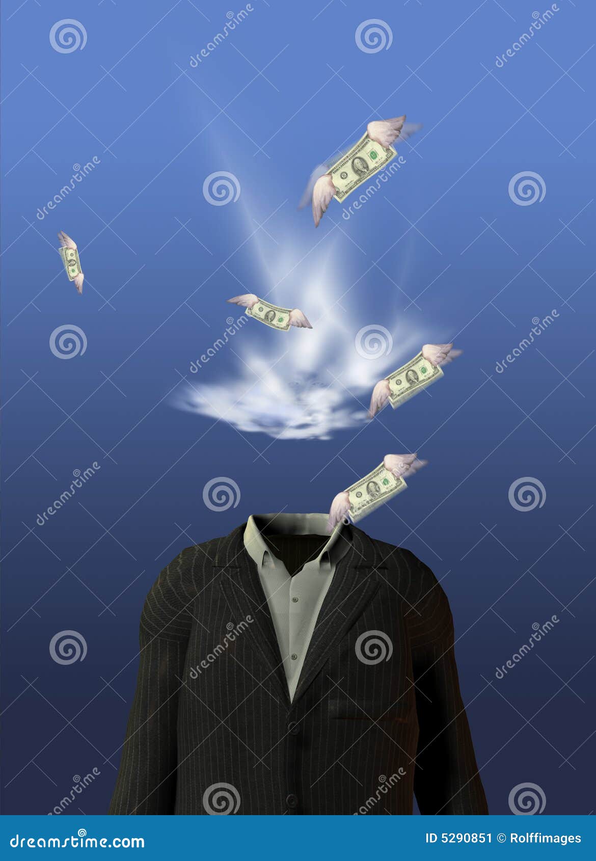 Surreal man stock illustration. Illustration of account - 5290851