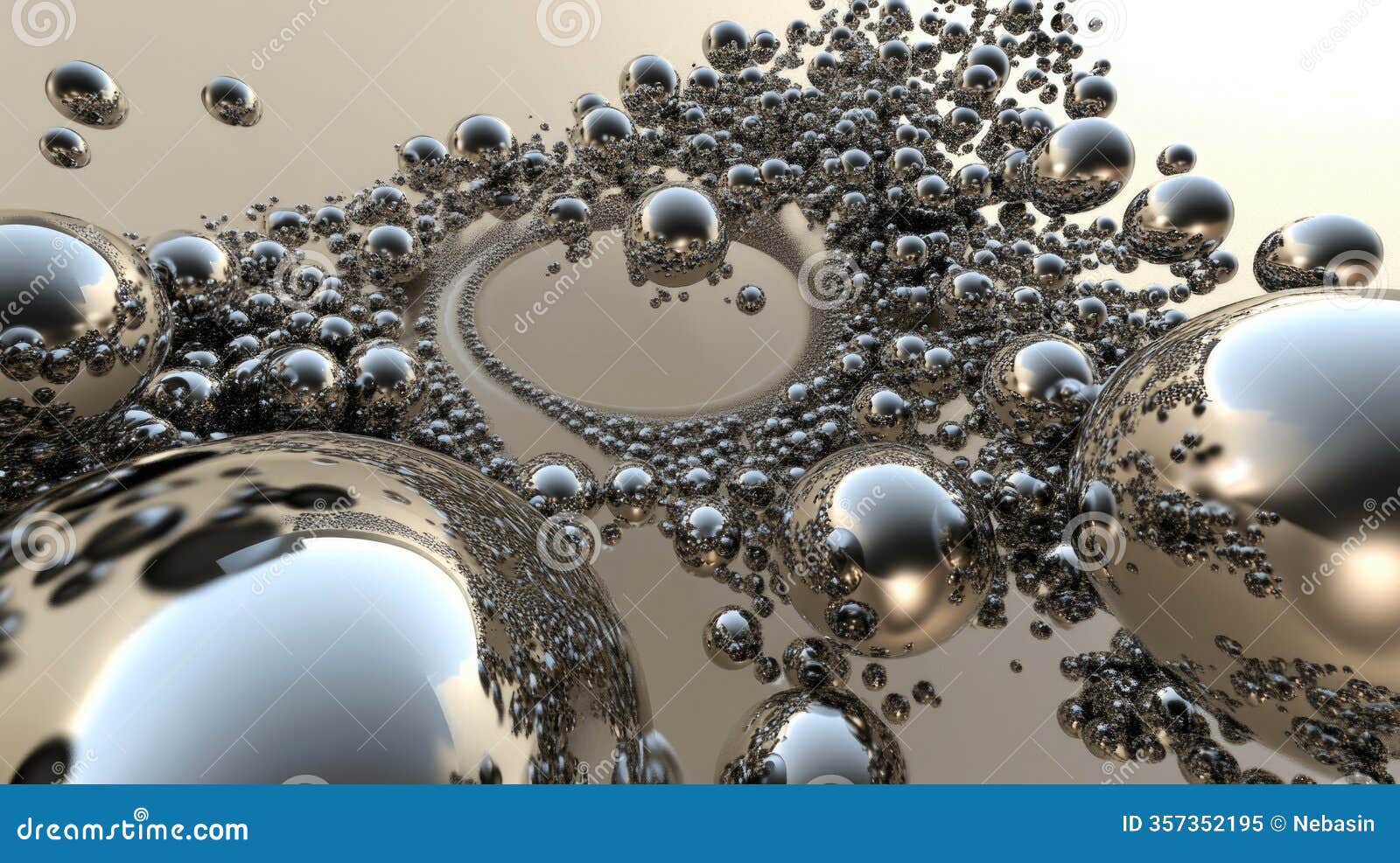 Metallic Spheres Are Located Against The Black Background With Silver ...