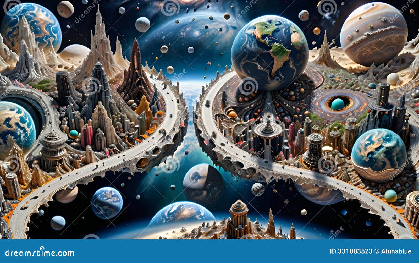 Surreal Multidimensional Parallel Worlds with Futuristic Cities in ...