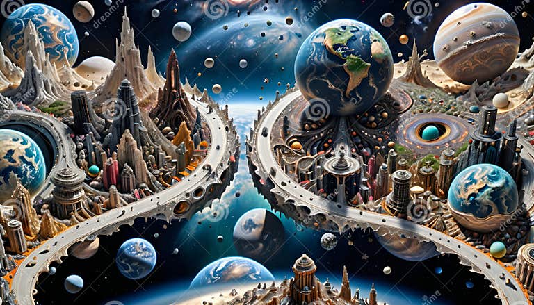 Surreal Multidimensional Parallel Worlds with Futuristic Cities in ...