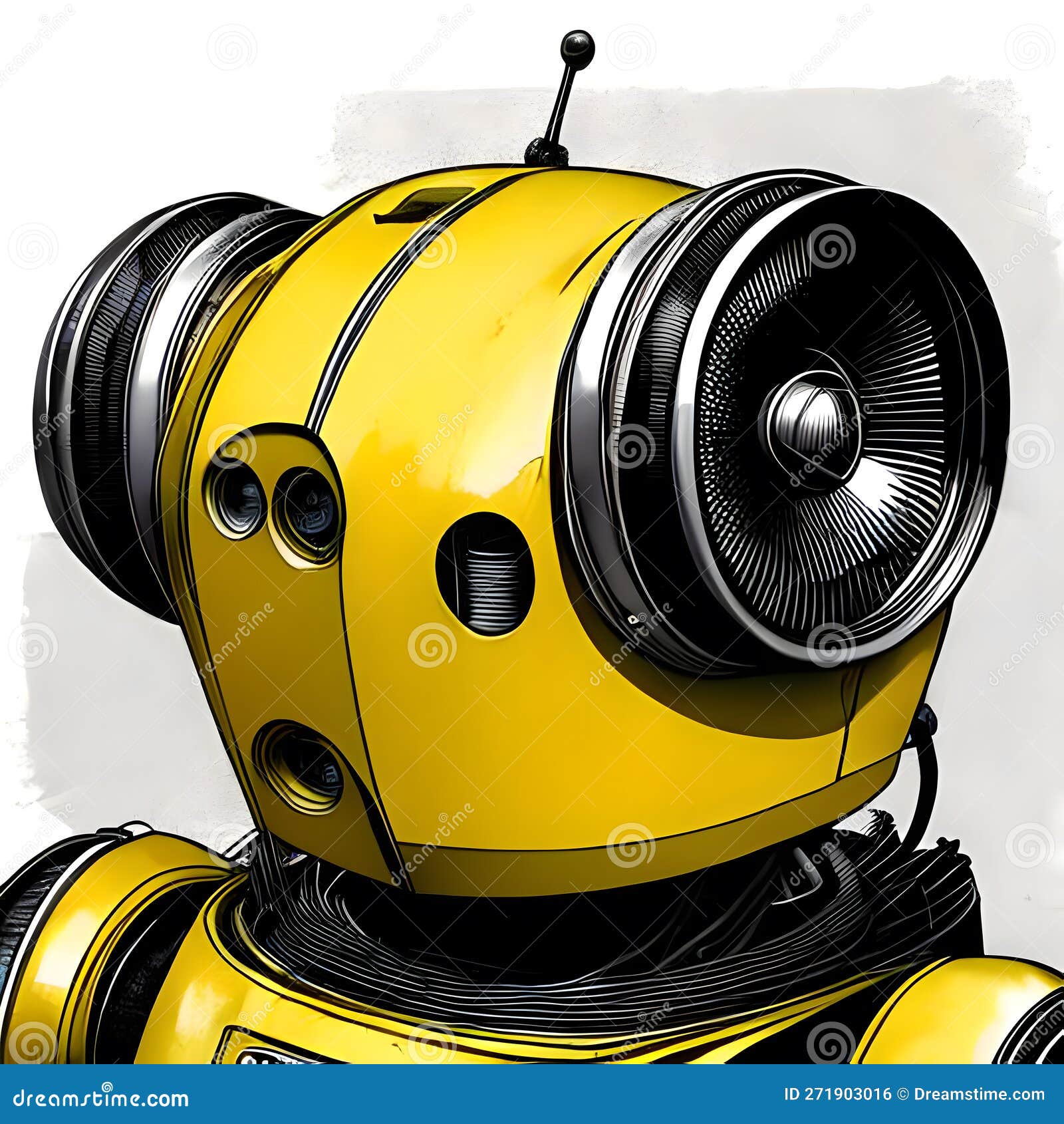 Surreal Musical Robot with Audio Speakers Stock Illustration ...