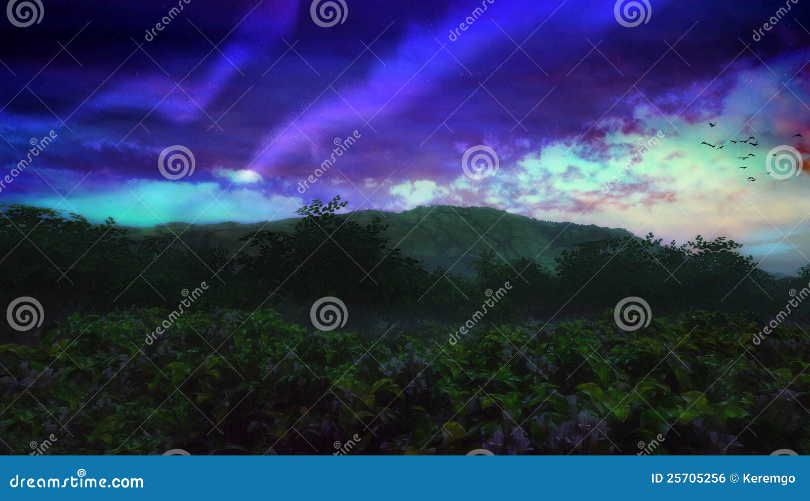 Surreal Natural Environment Stock Illustration - Illustration of plant ...