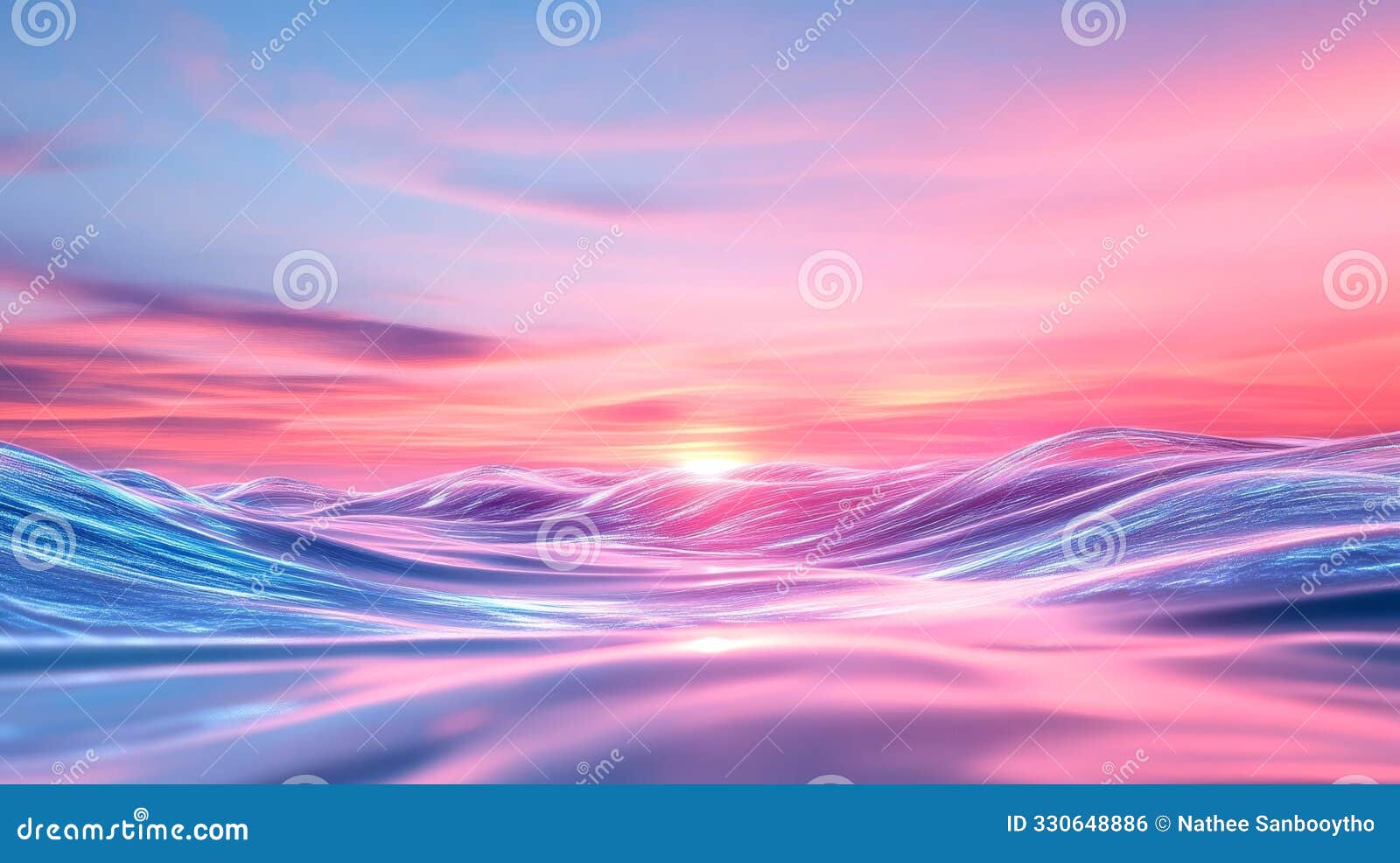 Surreal Ocean Sunset Painting In Ultra Hd By Magritte Stock Photography ...