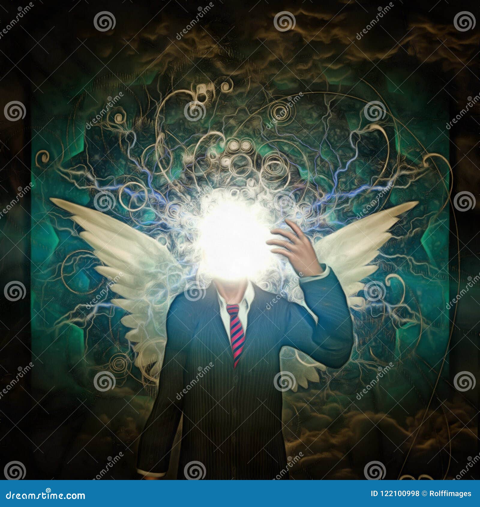 Modern angel stock illustration. Illustration of glow - 122100998