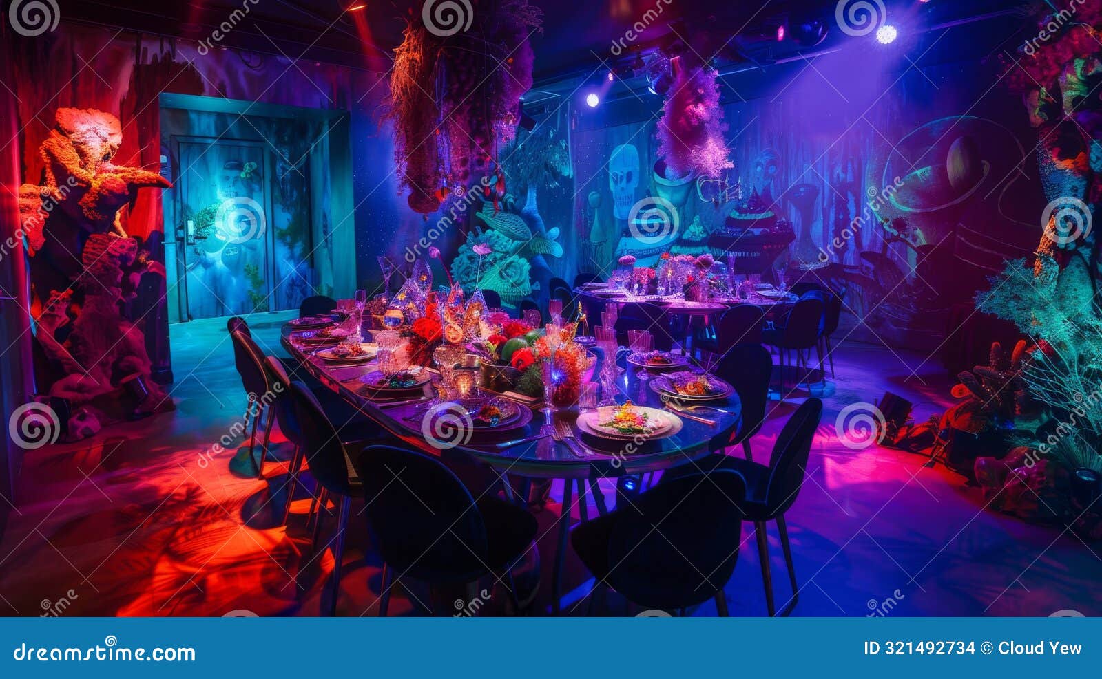 Surreal Party Setting Inspired by Surrealistic Art Movements Stock ...