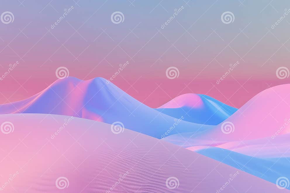 Surreal Pastel-colored Sand Dunes Under a Gradient Sky at Sunset. Stock ...