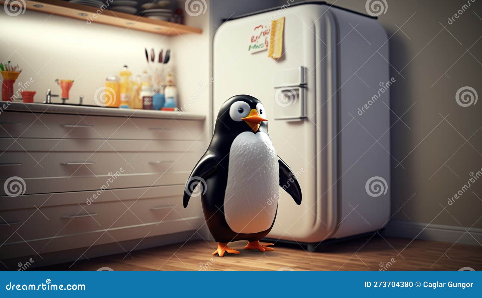 Surreal Penguin stock illustration. Illustration of refrigerator ...