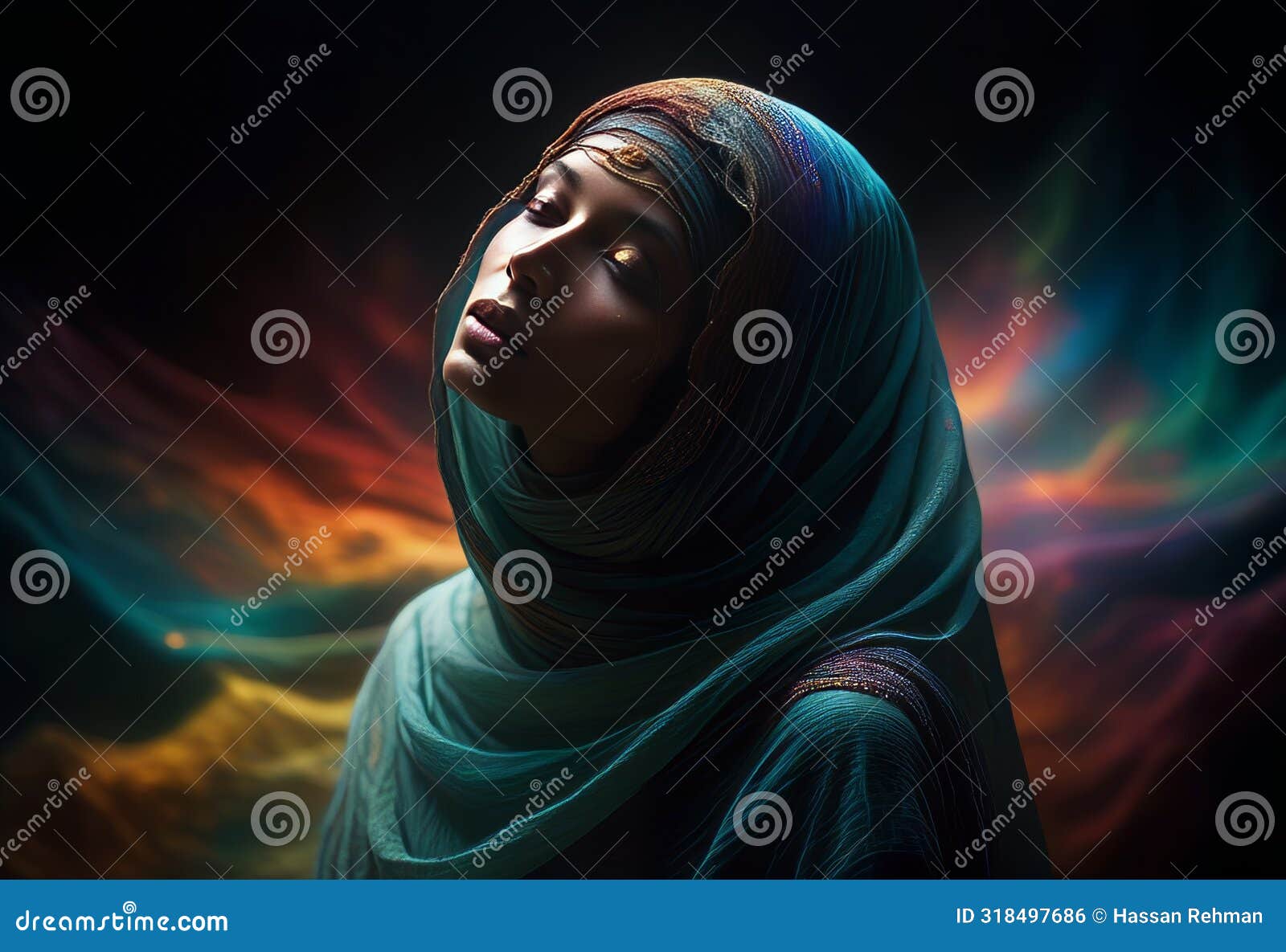 A Surreal Portrait of Myth and Mystery Stock Illustration ...