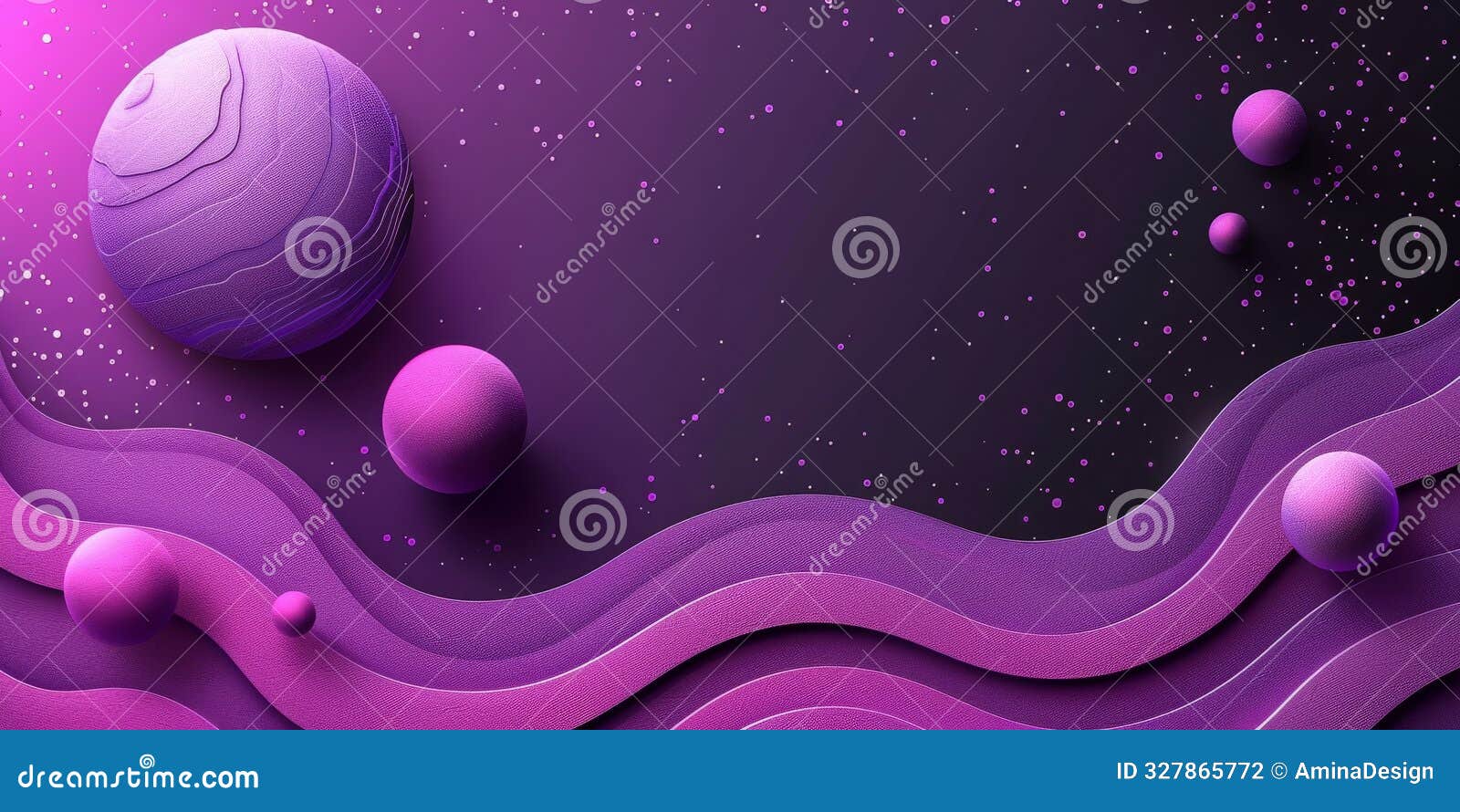 Surreal Purple Space Wallpaper with Planets and Waves in a Dreamy ...