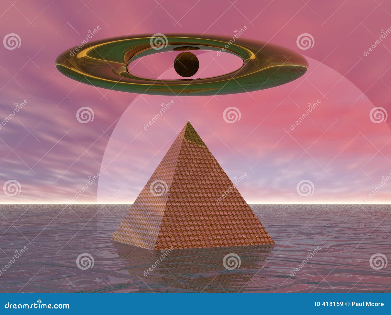 Surreal Pyramid stock illustration. Illustration of rendered - 418159