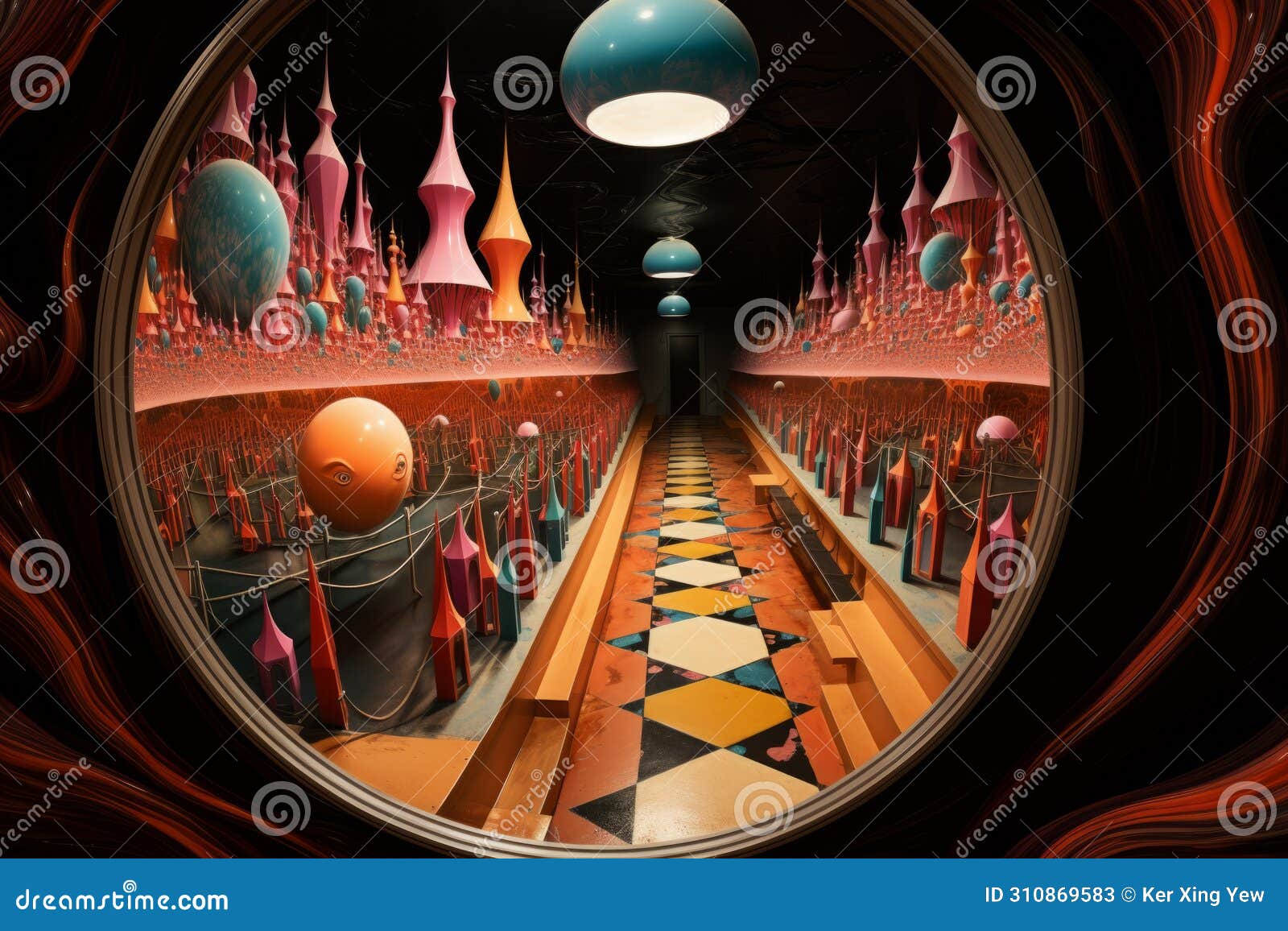 A Surreal Reflection of a Surreal Scene in a Distorted Funhouse Mirror ...