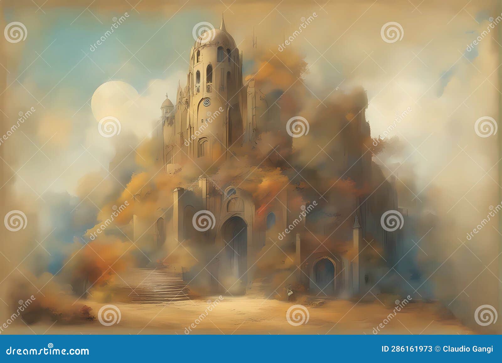 Surreal Relaxing Landscape- New Naturalism Background Stock ...